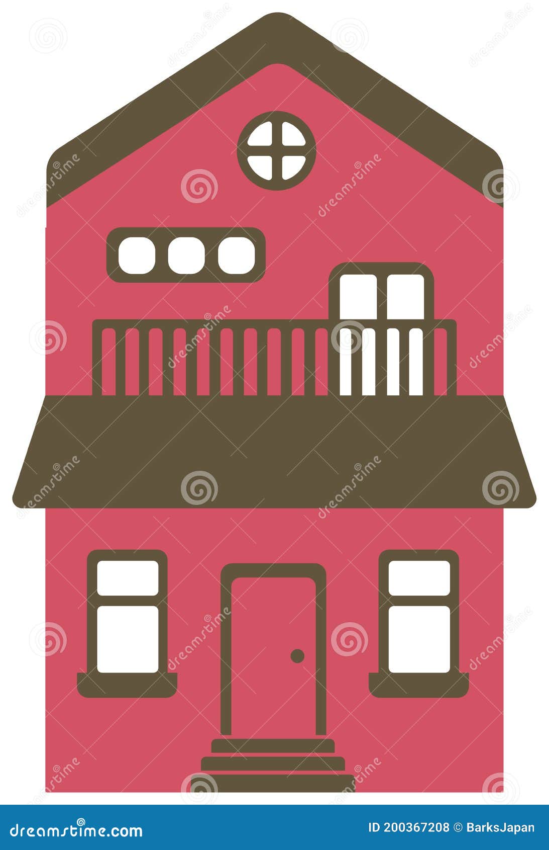 Cartoon Building / House Flat Design Illustration Front View Stock ...