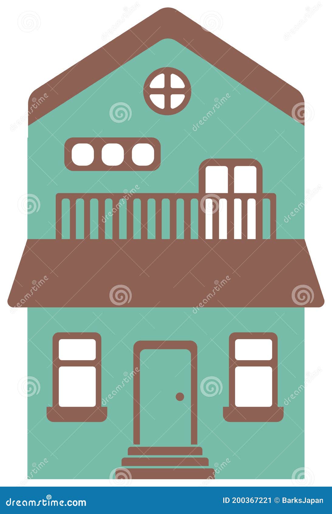 Cartoon Building / House Flat Design Illustration Front View Stock ...