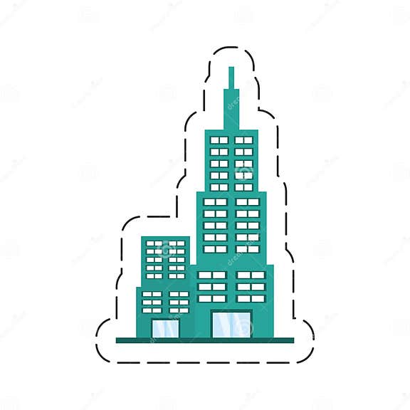 Cartoon Building Modern Structure Stock Illustration - Illustration of ...