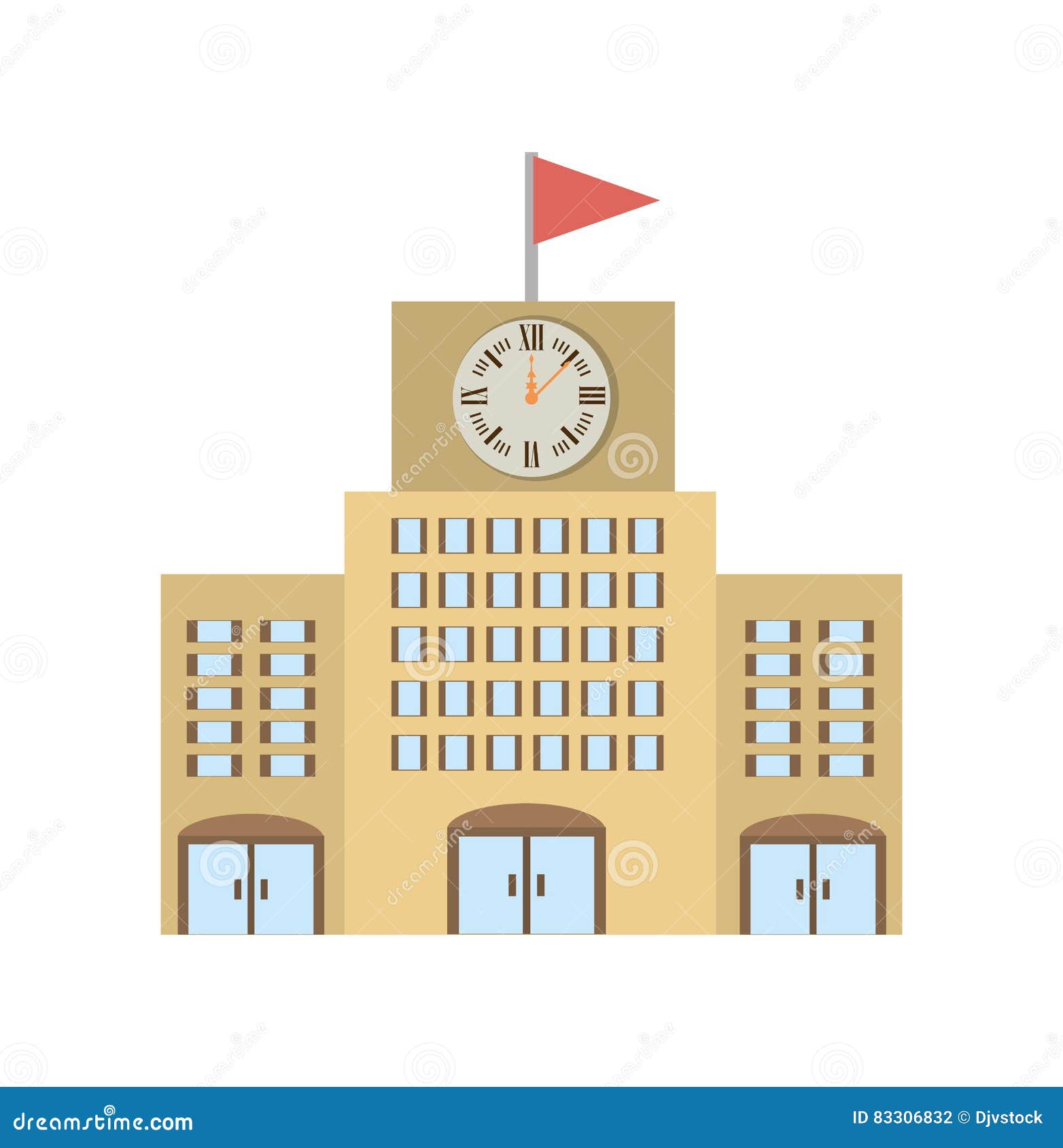 Cartoon Building School Classroom Student Stock Illustration ...