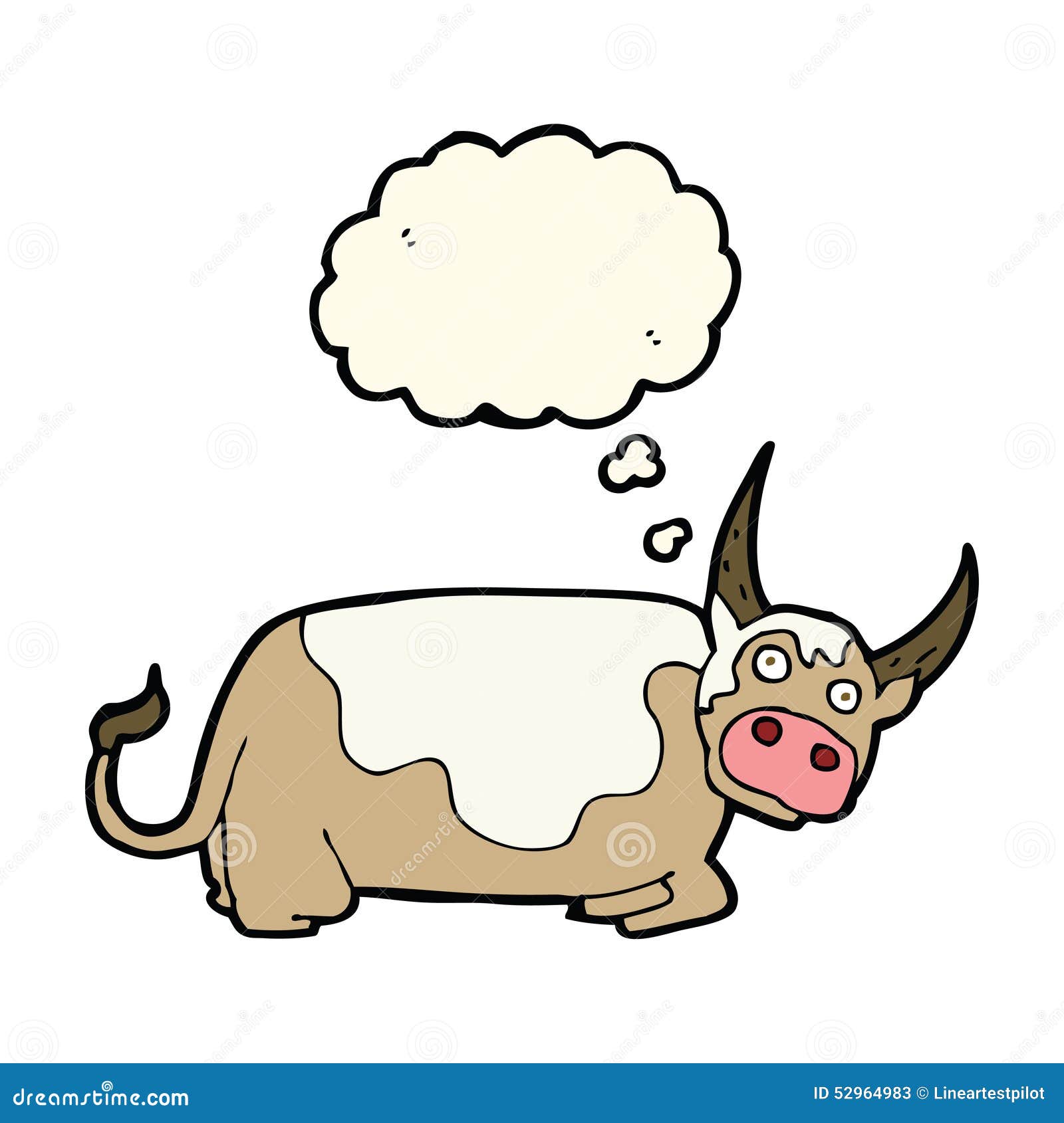 Cartoon Bull with Thought Bubble Stock Illustration - Illustration of ...
