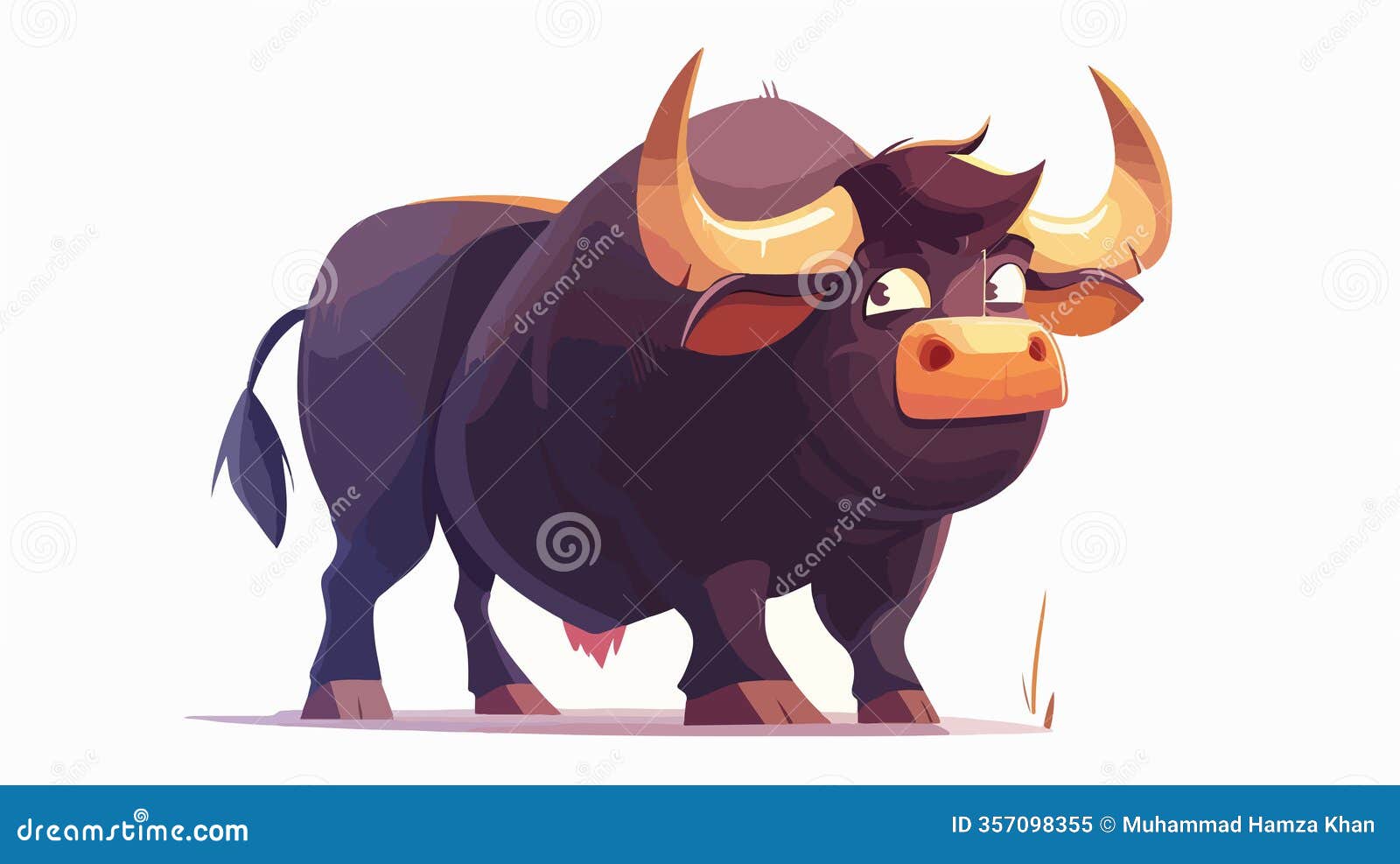 Cartoon Bull Vector Illustration for Creative Projects and Marketing ...