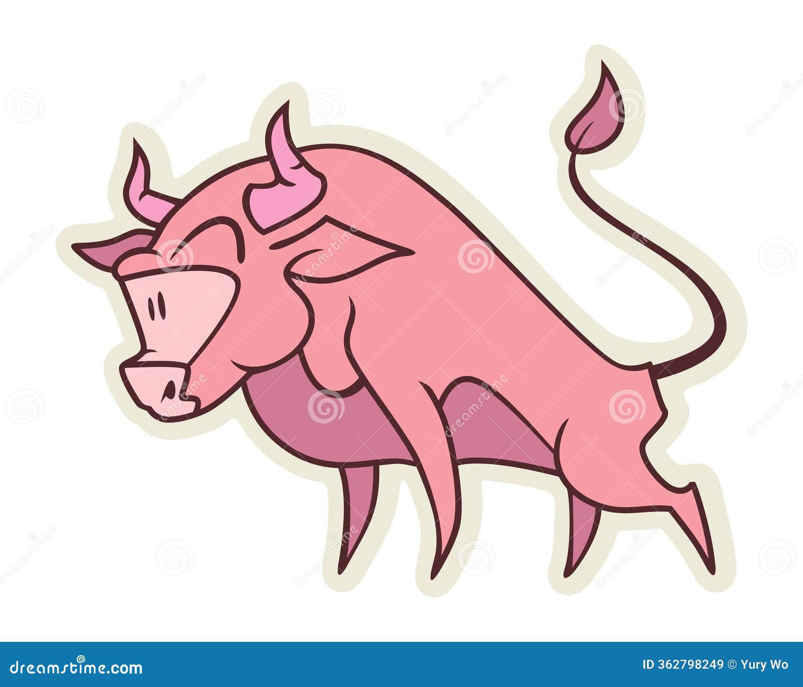 Cartoon bull vector mascot stock illustration. Illustration of ...