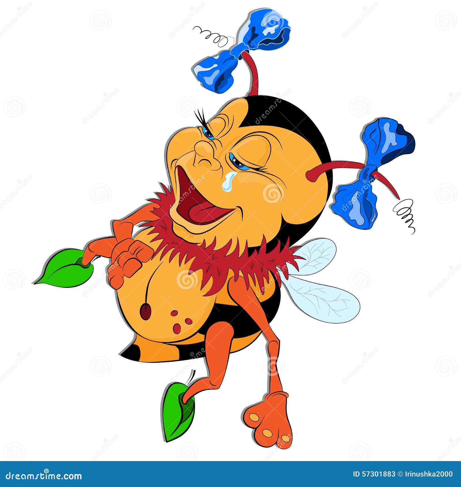 Cartoon Bee. Bumblebee Smiley Mascot Character Standing And Lying ...