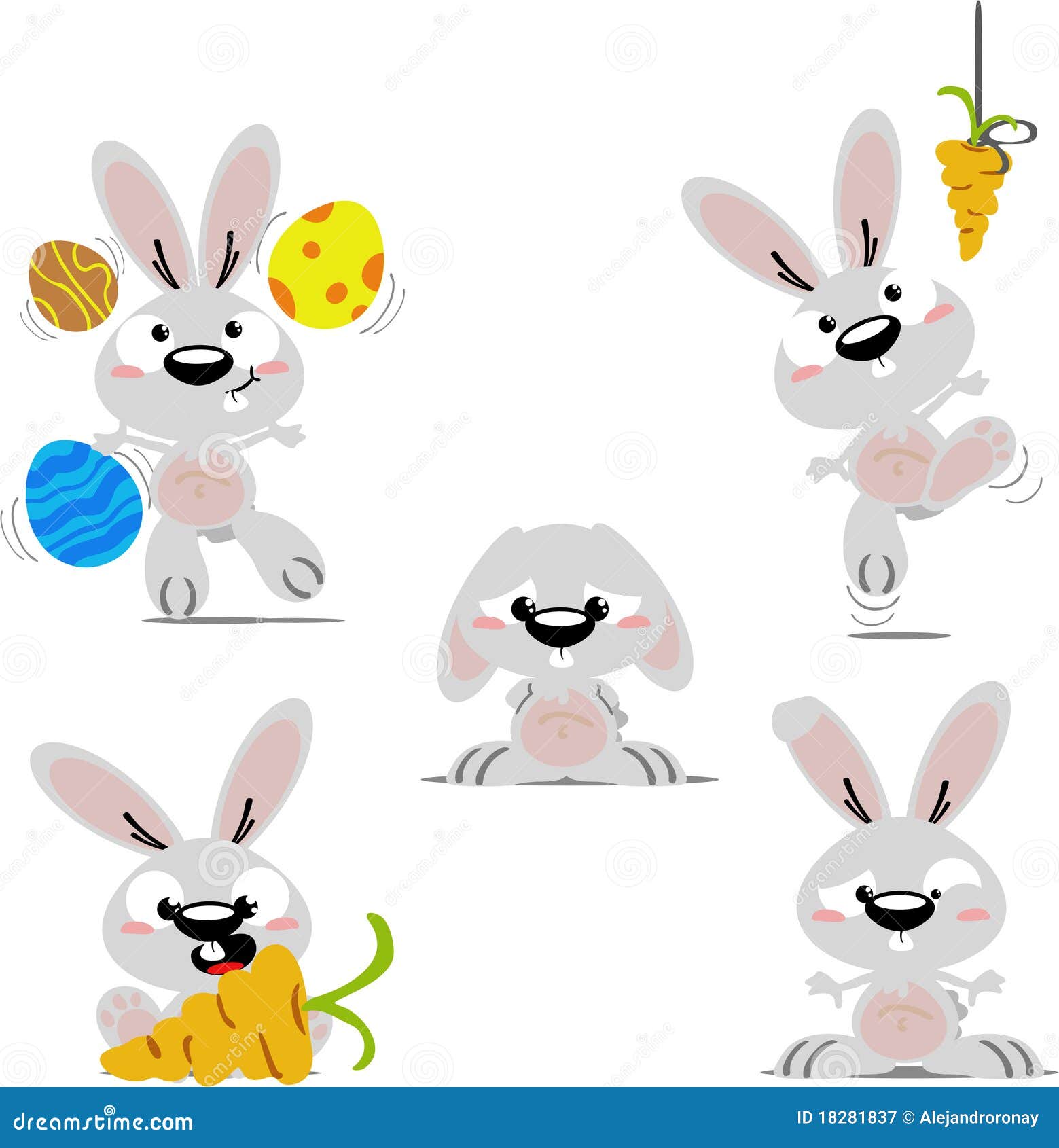 Cartoon bunnies stock illustration. Illustration of eating - 18281837