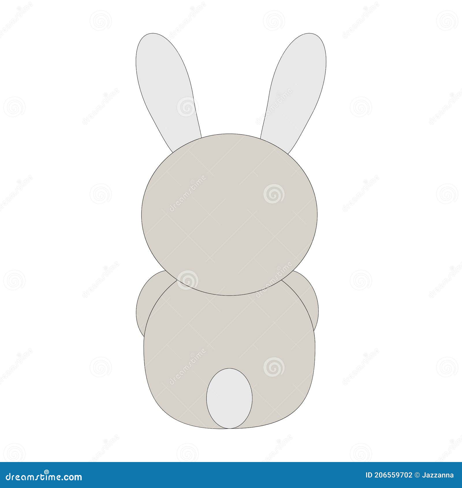 Cartoon bunny from behind stock vector. Illustration of cute - 206559702