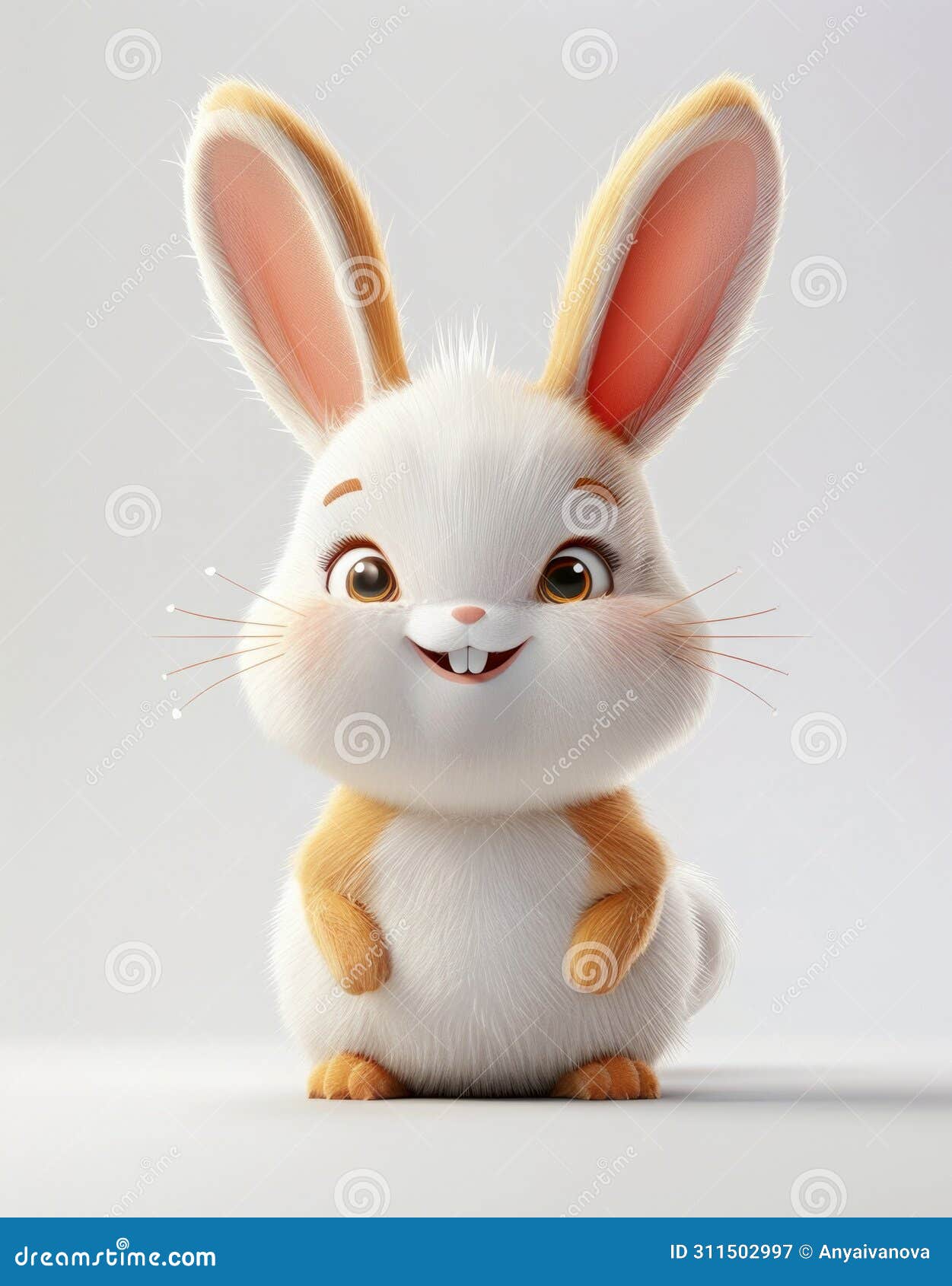 A Cartoon Bunny with a Big Smile on His Face Stock Image - Image of ...