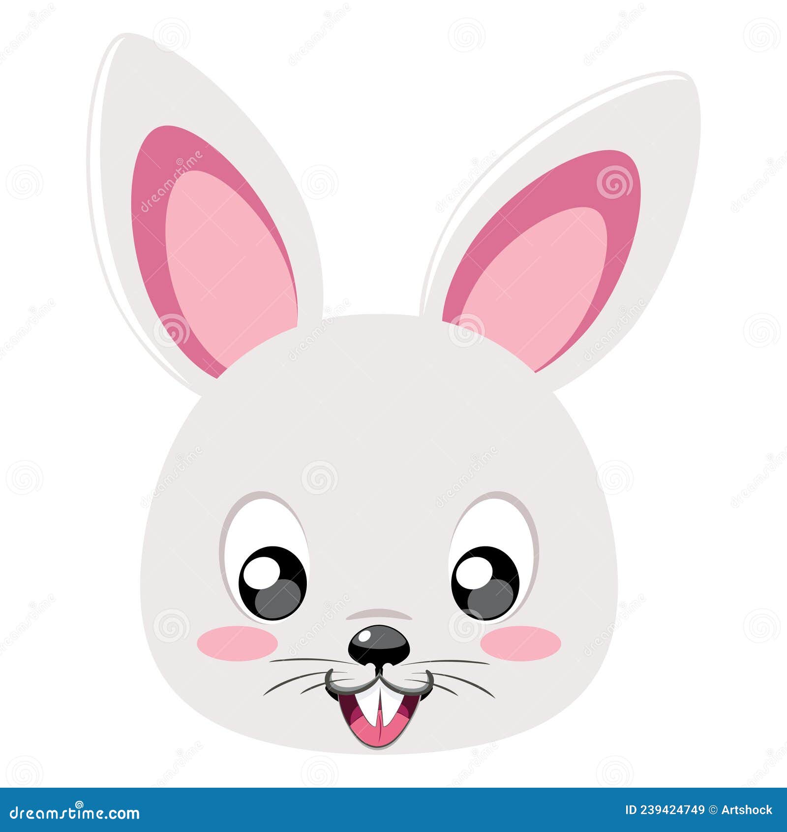 Cartoon bunny head stock vector. Illustration of festival - 239424749