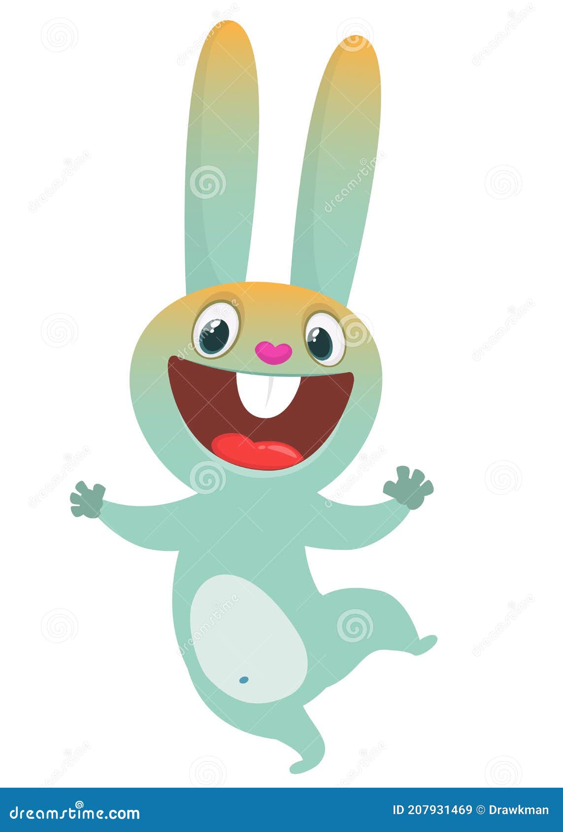 Cartoon Bunny Rabbit Character. Vector Illustration Stock Vector ...