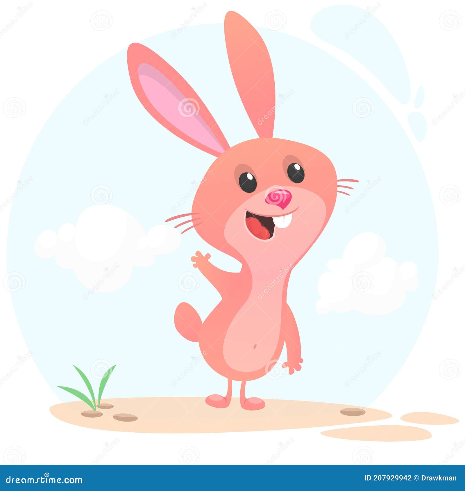 Cartoon Bunny Rabbit Character. Vector Illustration Stock Vector ...