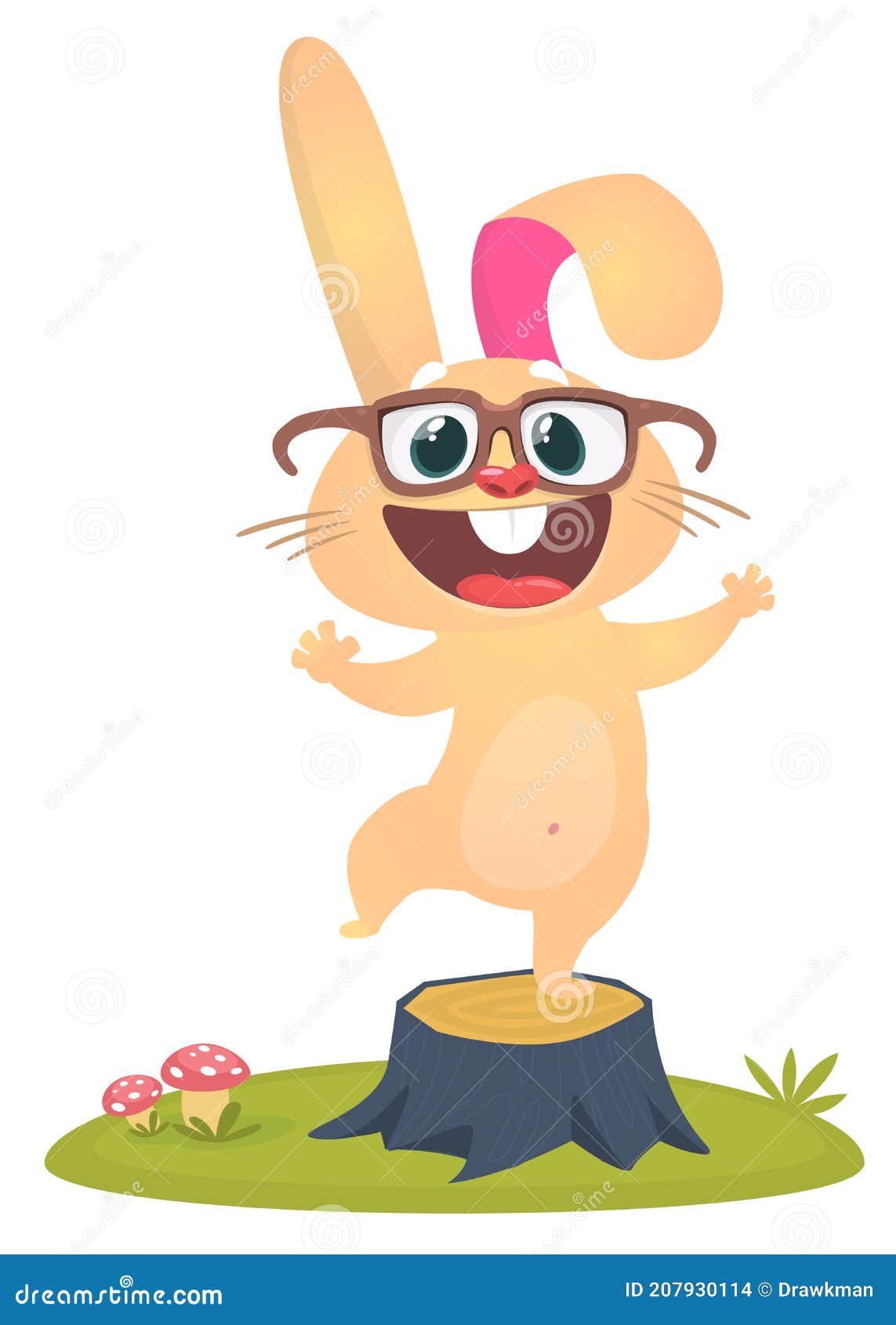 Cartoon Bunny Rabbit Character. Vector Illustration Stock Vector ...