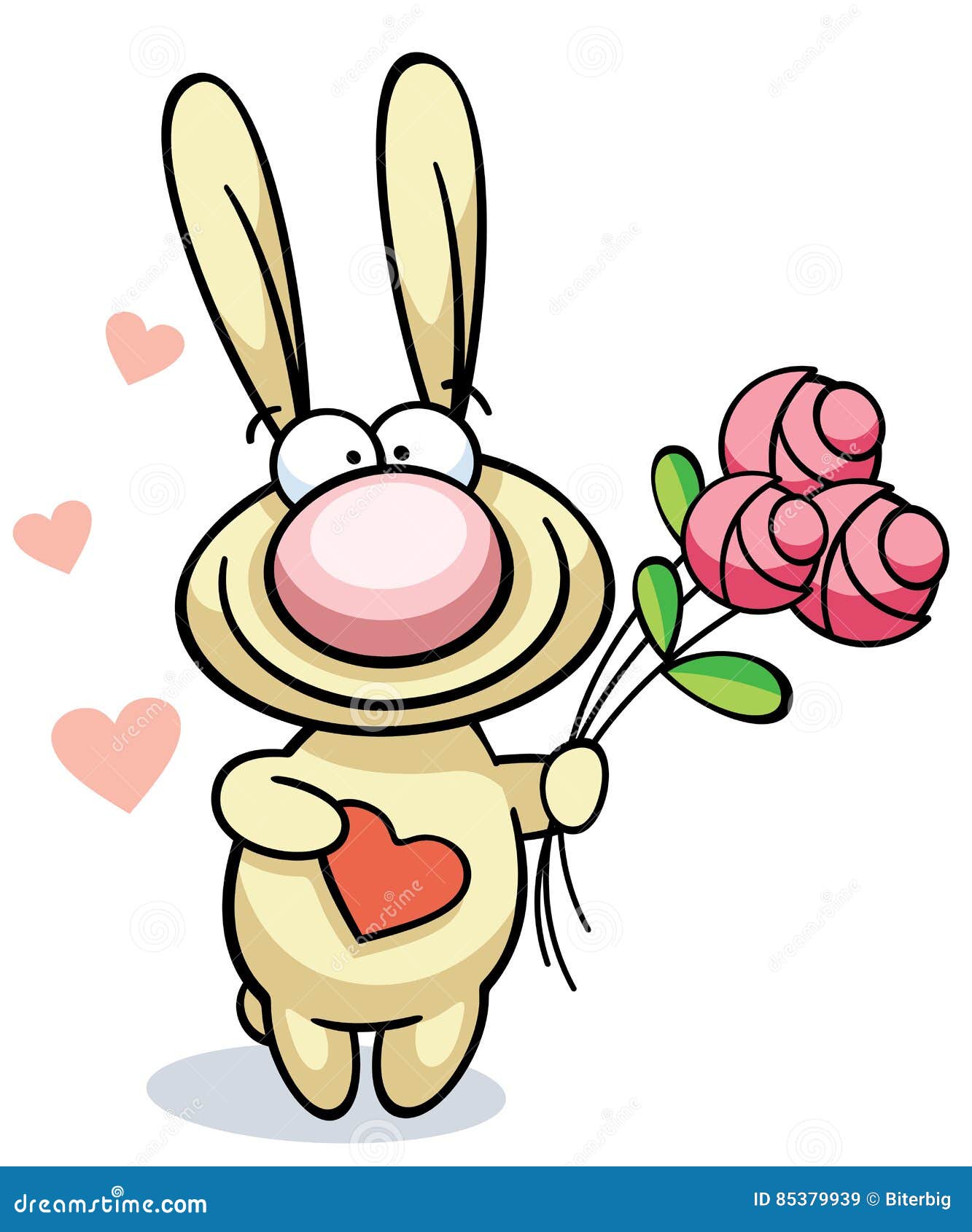 Cartoon Bunny on Valentine`s Day Stock Vector - Illustration of sense ...