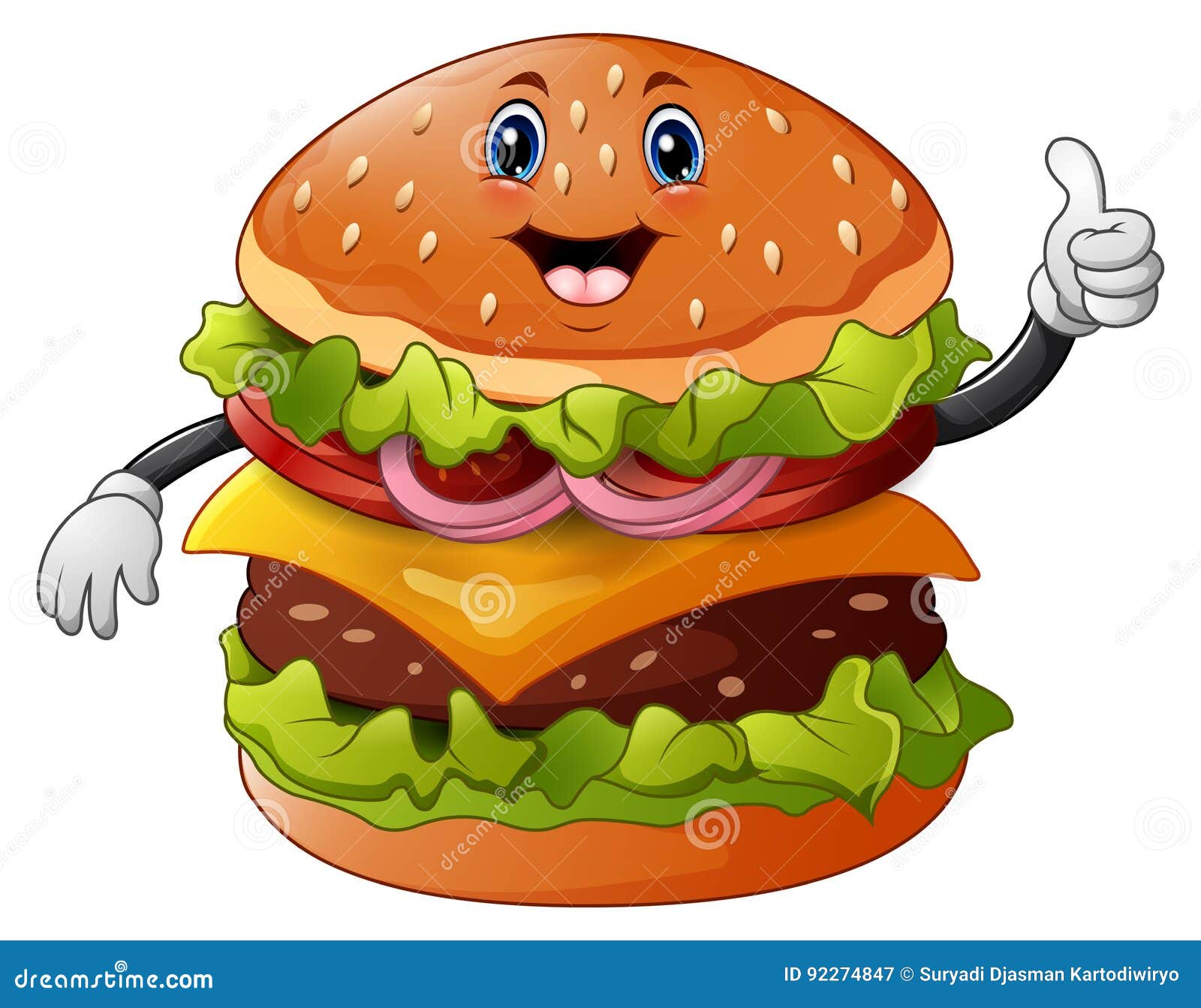 Cartoon Burger Giving A Thumbs Up | CartoonDealer.com #92274847