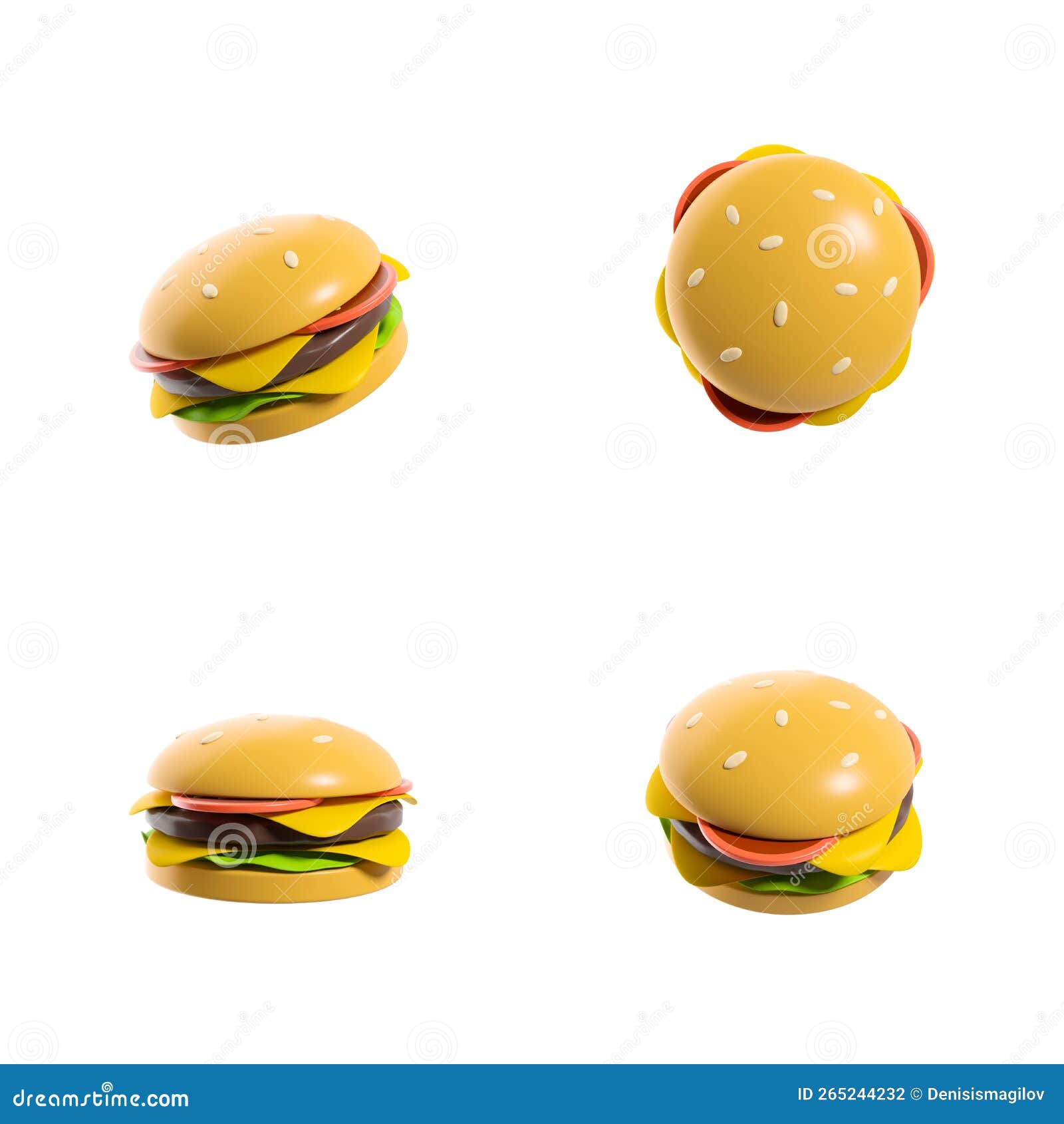 Cartoon Burger on White Background Stock Illustration - Illustration of ...