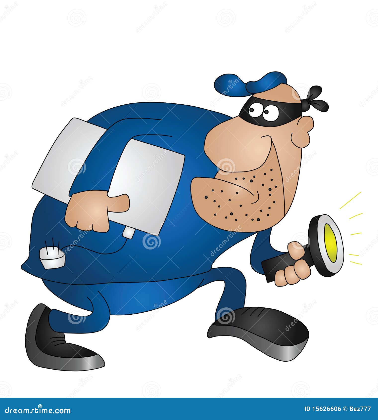 Cartoon burglar stock vector. Illustration of robbery - 15626606