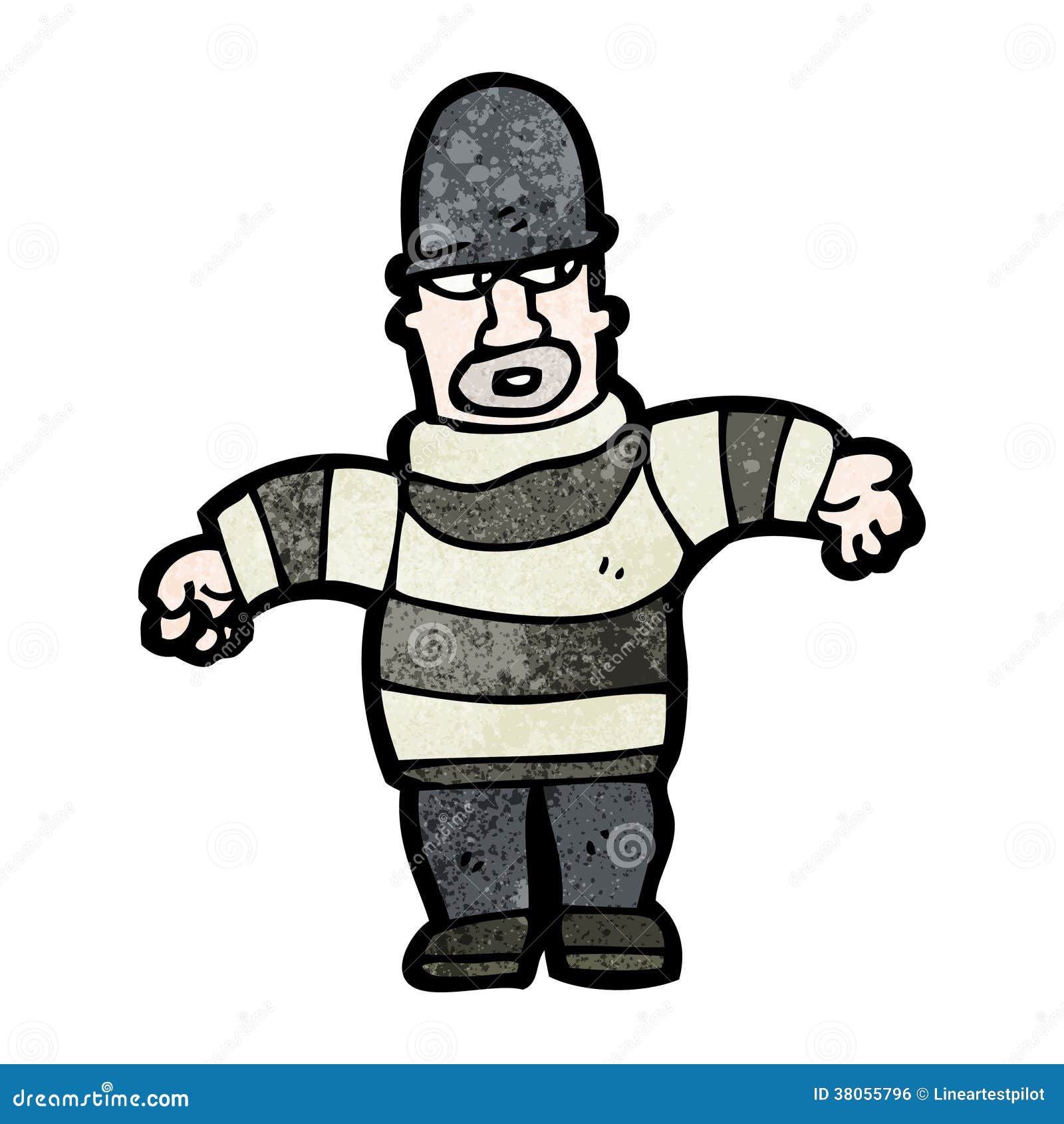Cartoon burglar stock vector. Illustration of funny, artwork - 38055796