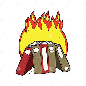 Cartoon burning books stock illustration. Illustration of drawn - 52968259