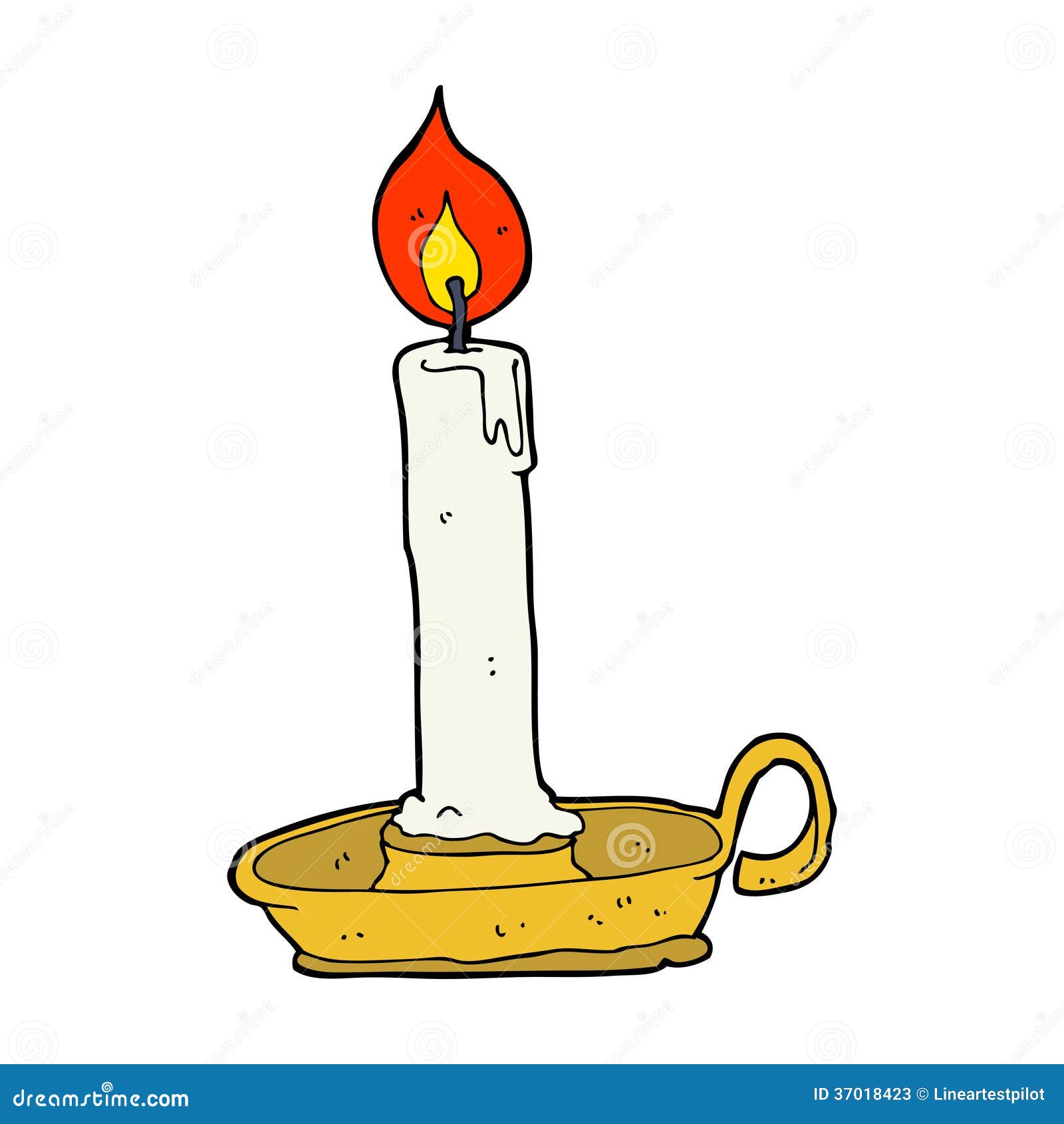 Cartoon burning candle stock vector. Illustration of drawn - 37018423