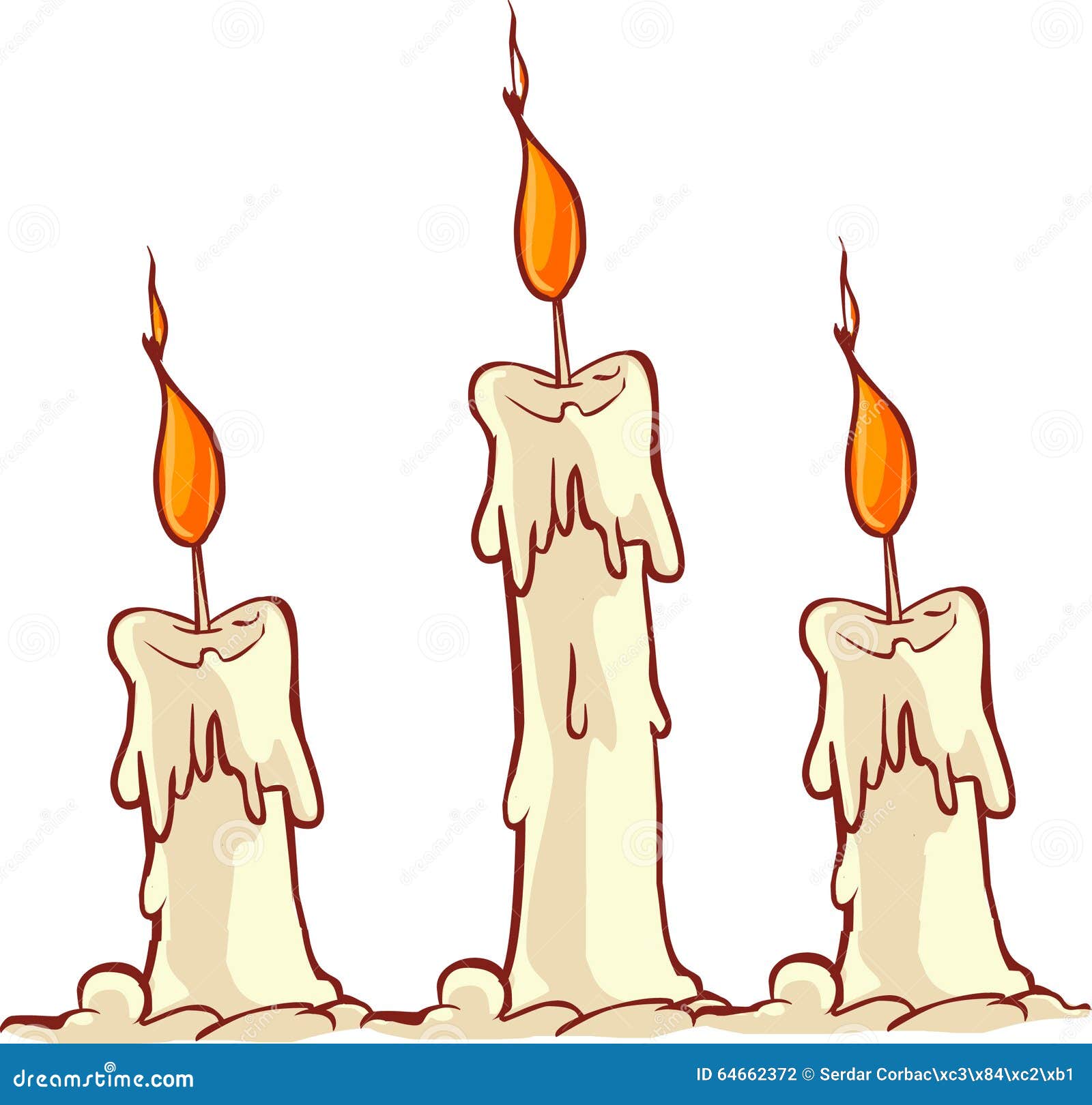 Cartoon burning candle stock vector. Illustration of night - 64662372