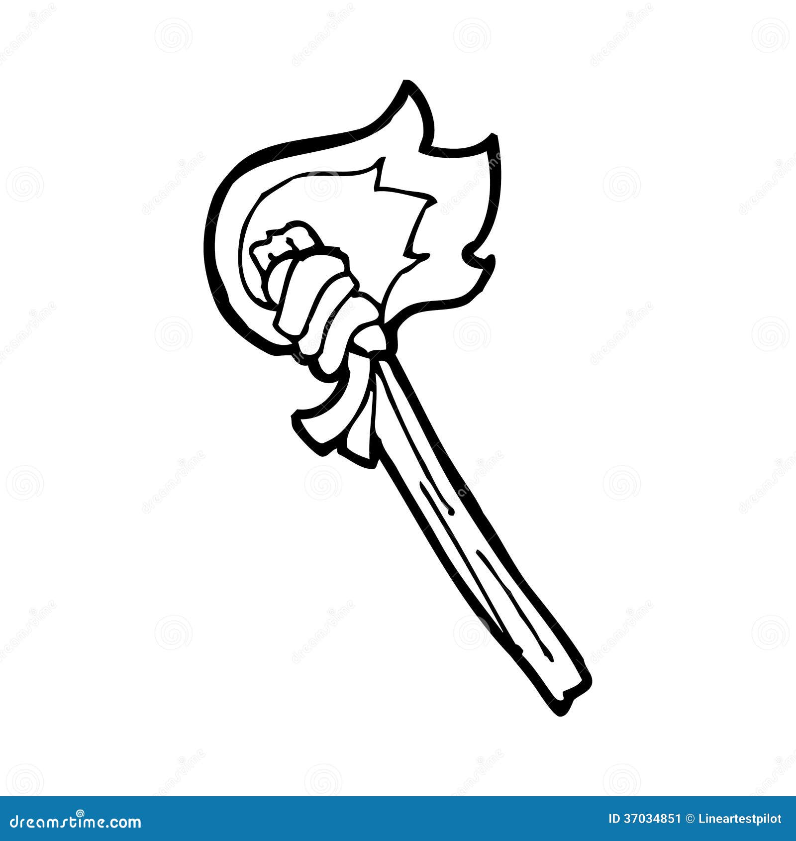 Cartoon burning torch stock illustration. Illustration of quirky - 37034851