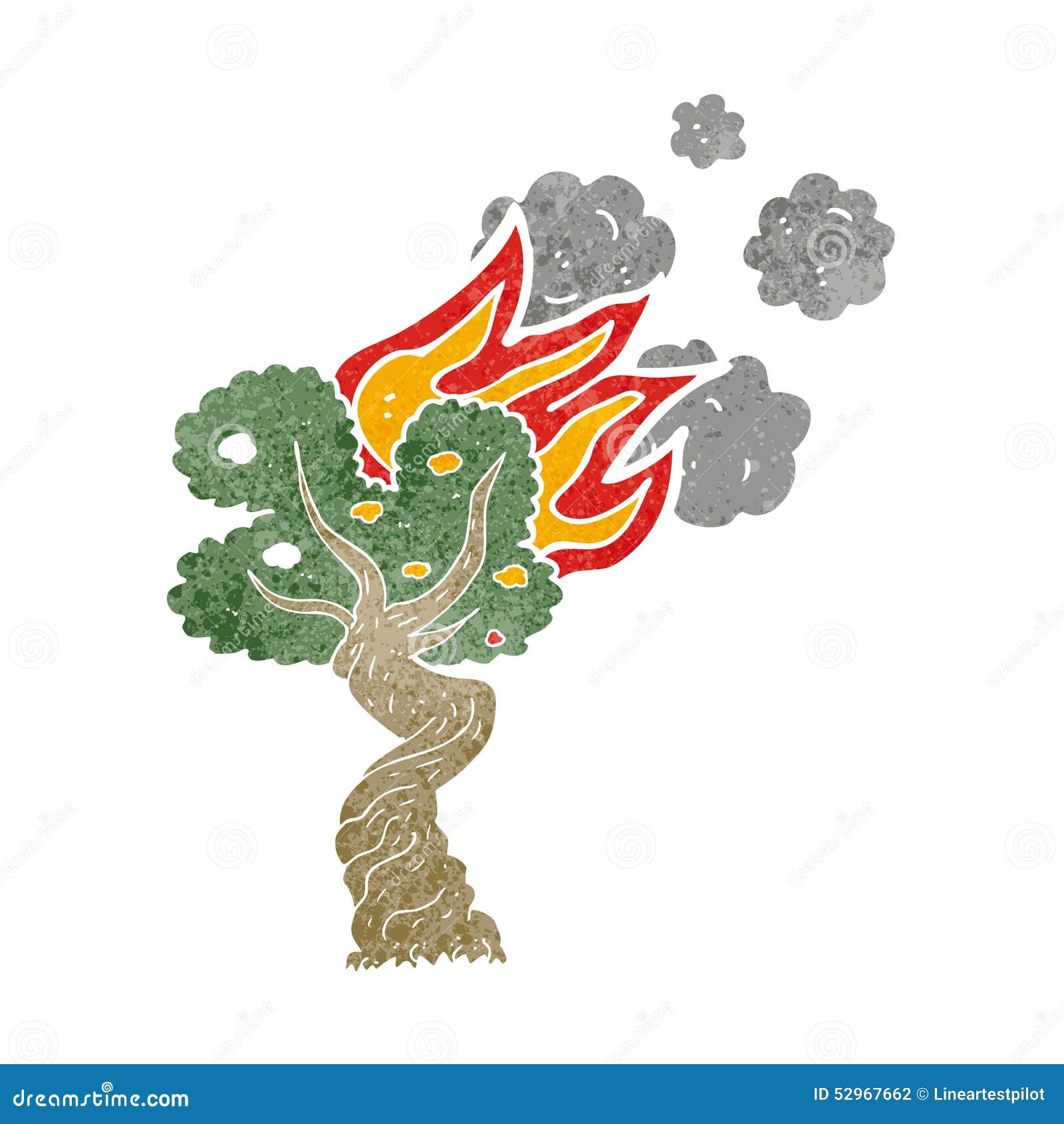Cartoon burning tree stock illustration. Illustration of cartoon - 52967662