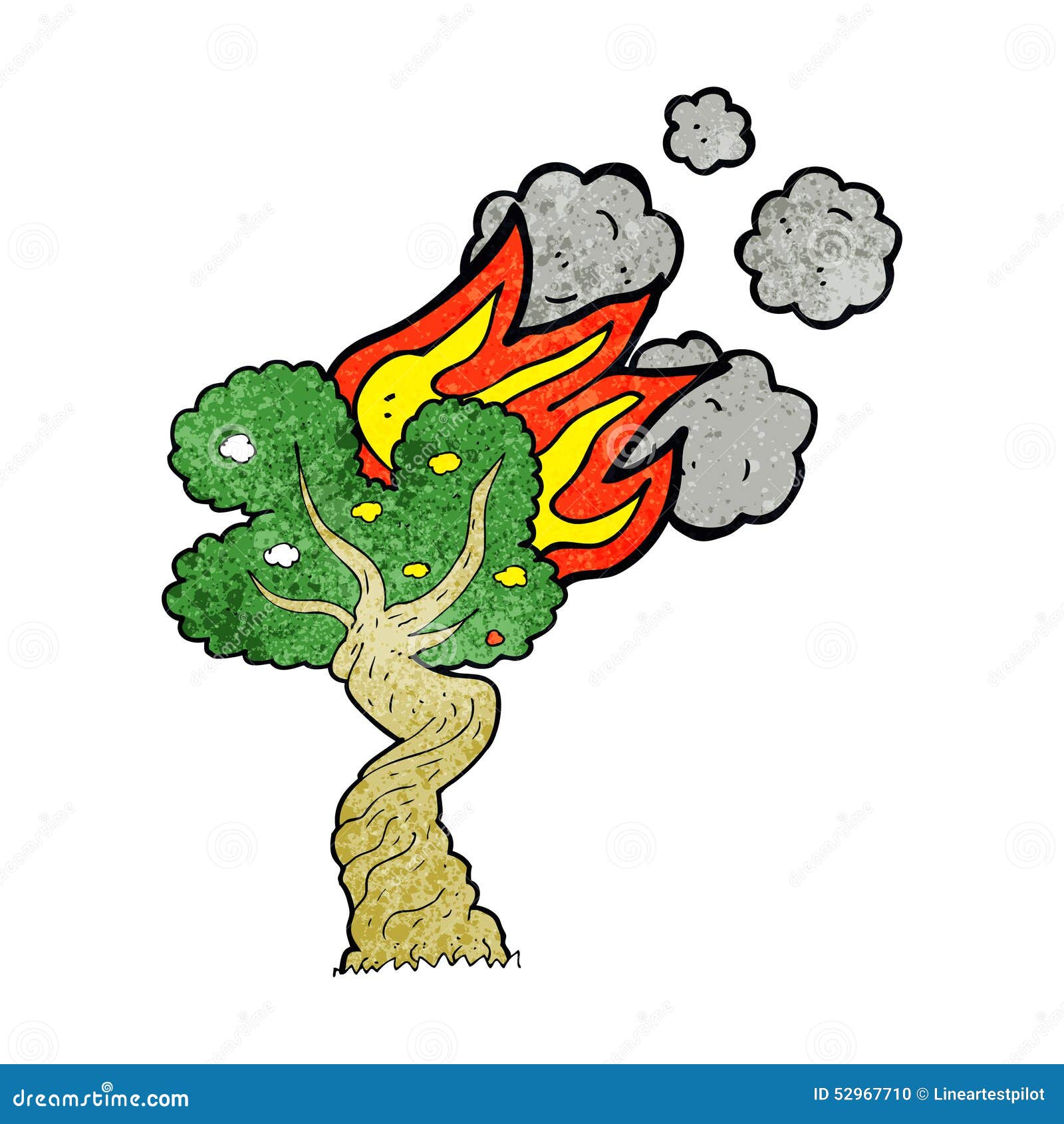 Cartoon burning tree stock illustration. Illustration of quirky - 52967710