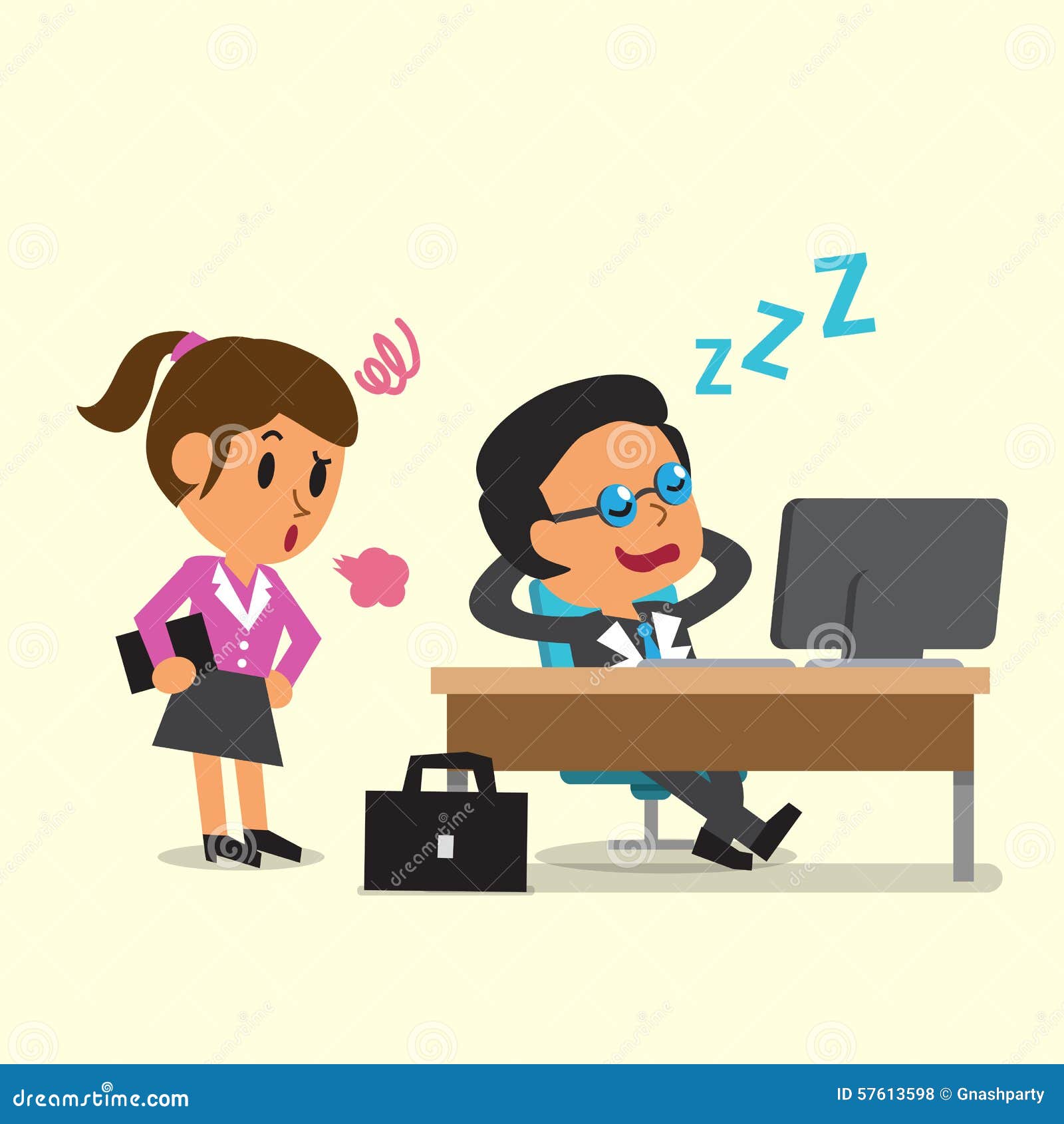 Asleep At Desk Clipart