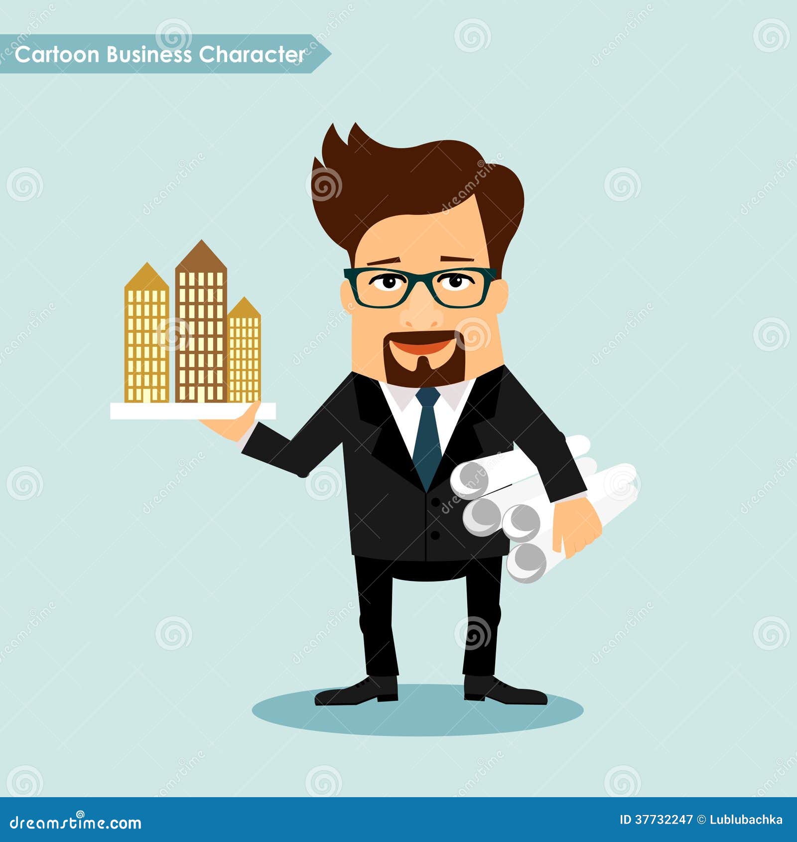 Cartoon Business Character, Architecture Developer Stock Vector ...
