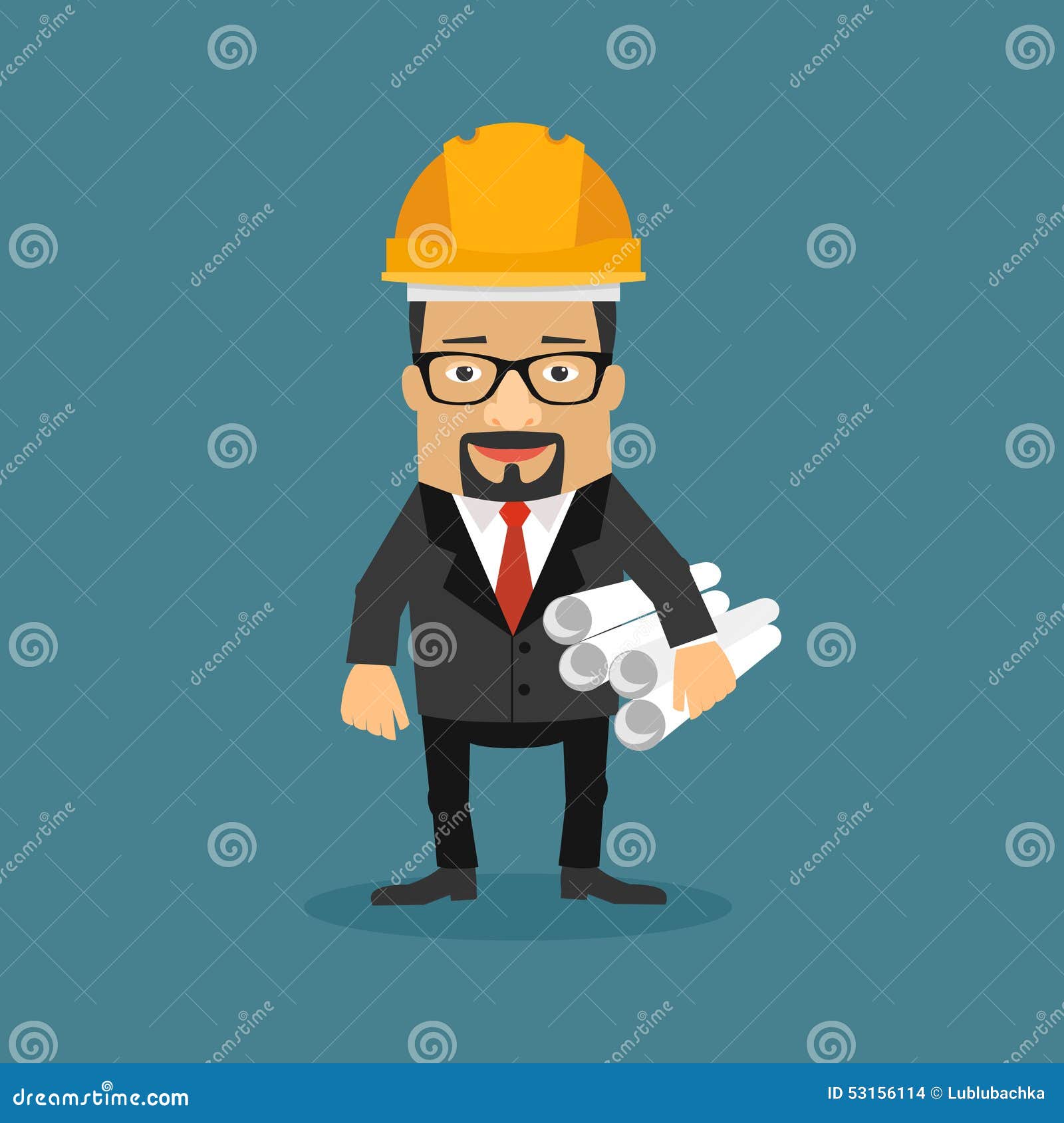 Cartoon Business Character, Architecture Developer Vector Illust Stock ...