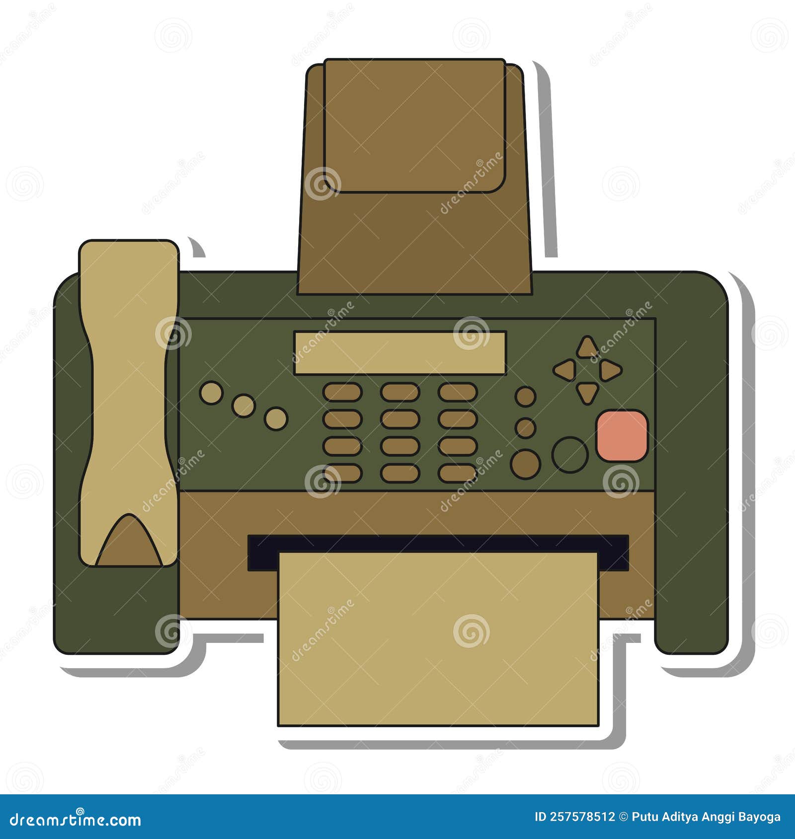 Cartoon fax machine stock vector. Illustration of simple - 257578512