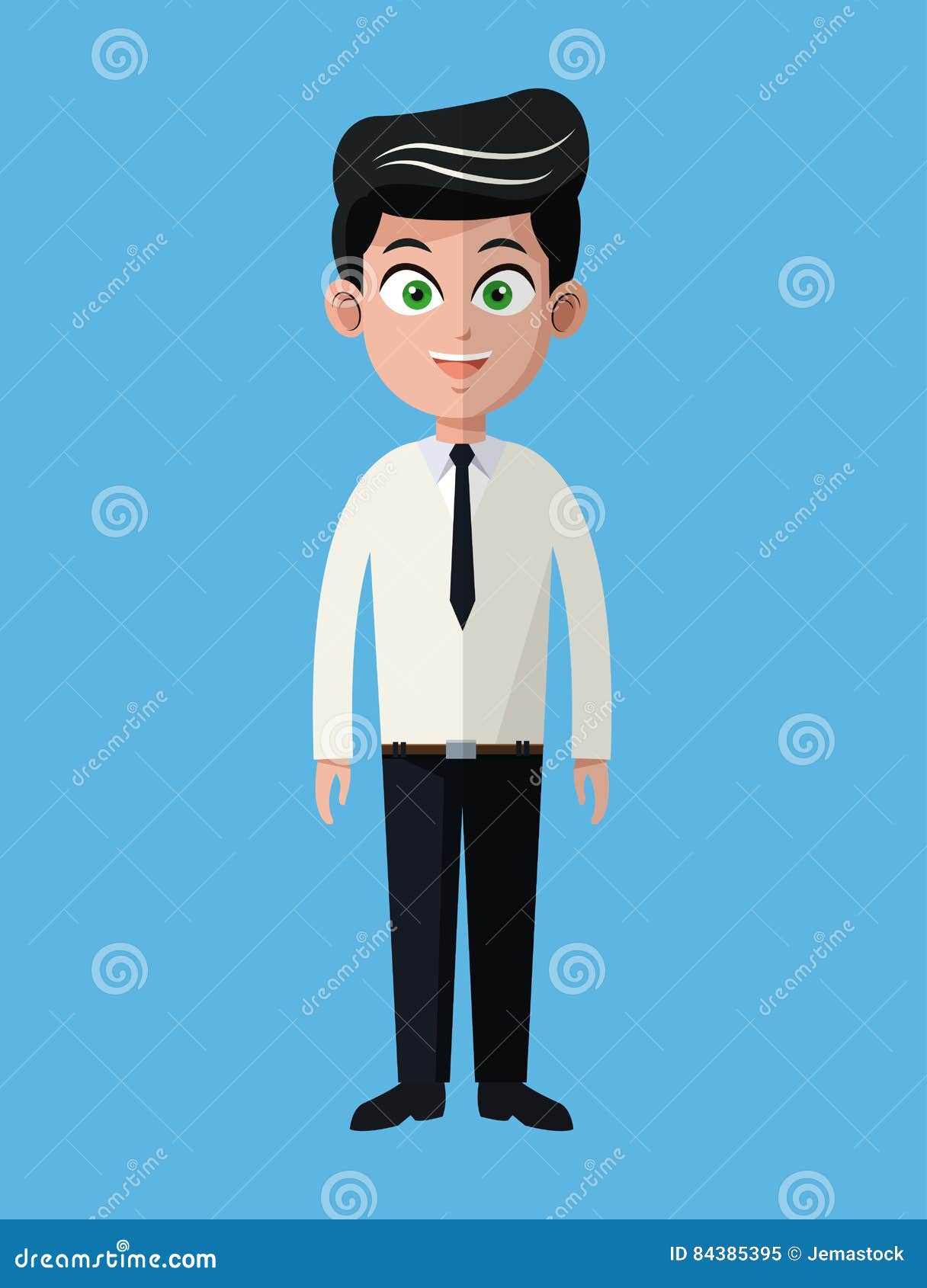 Cartoon Business Man Employee Office Work Stock Vector - Illustration ...