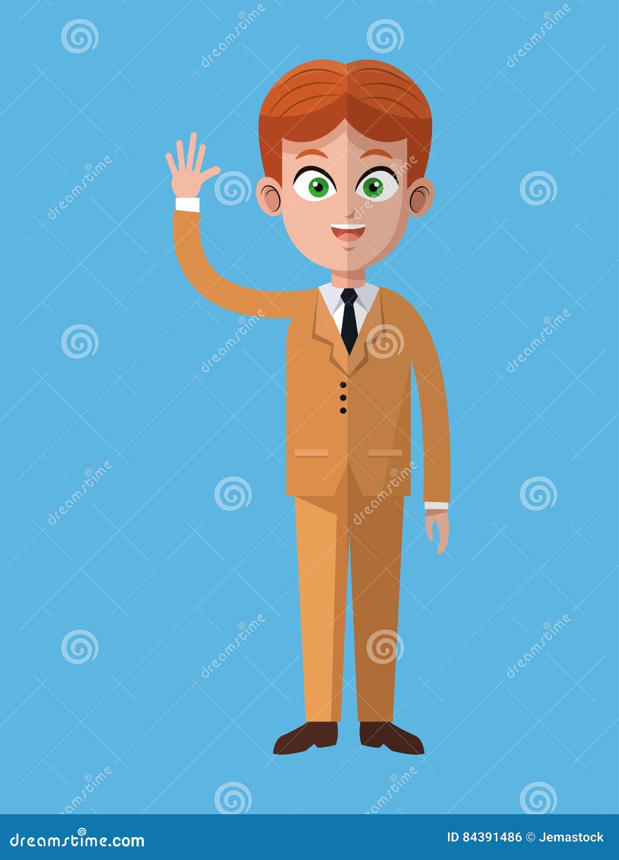 Cartoon Business Man Executive Work Stock Vector - Illustration of ...