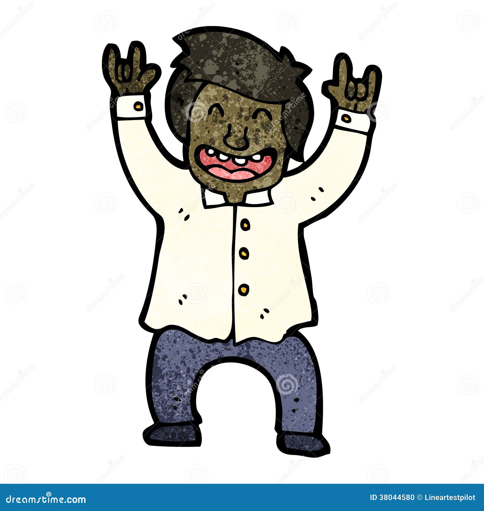 Cartoon Business Man Rocking Out Stock Vector - Illustration of ...