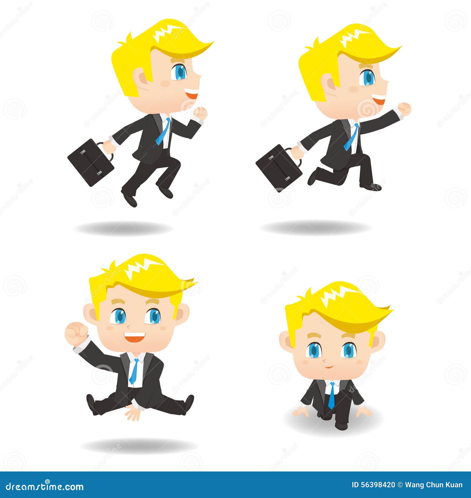 Cartoon Business man run stock vector. Illustration of cartoon - 56398420