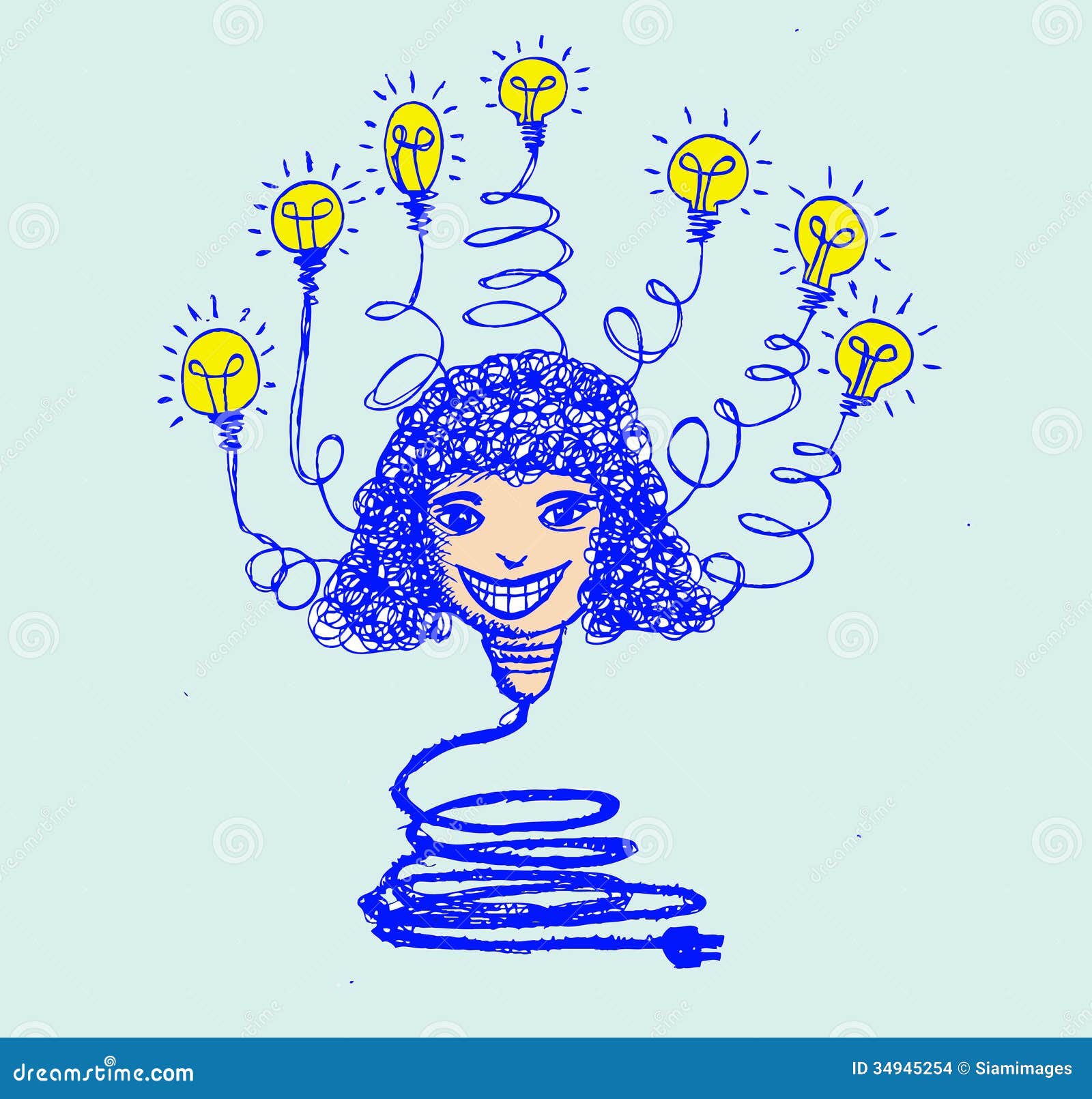 Cartoon Business Man Think Idea Stock Illustration - Illustration of ...