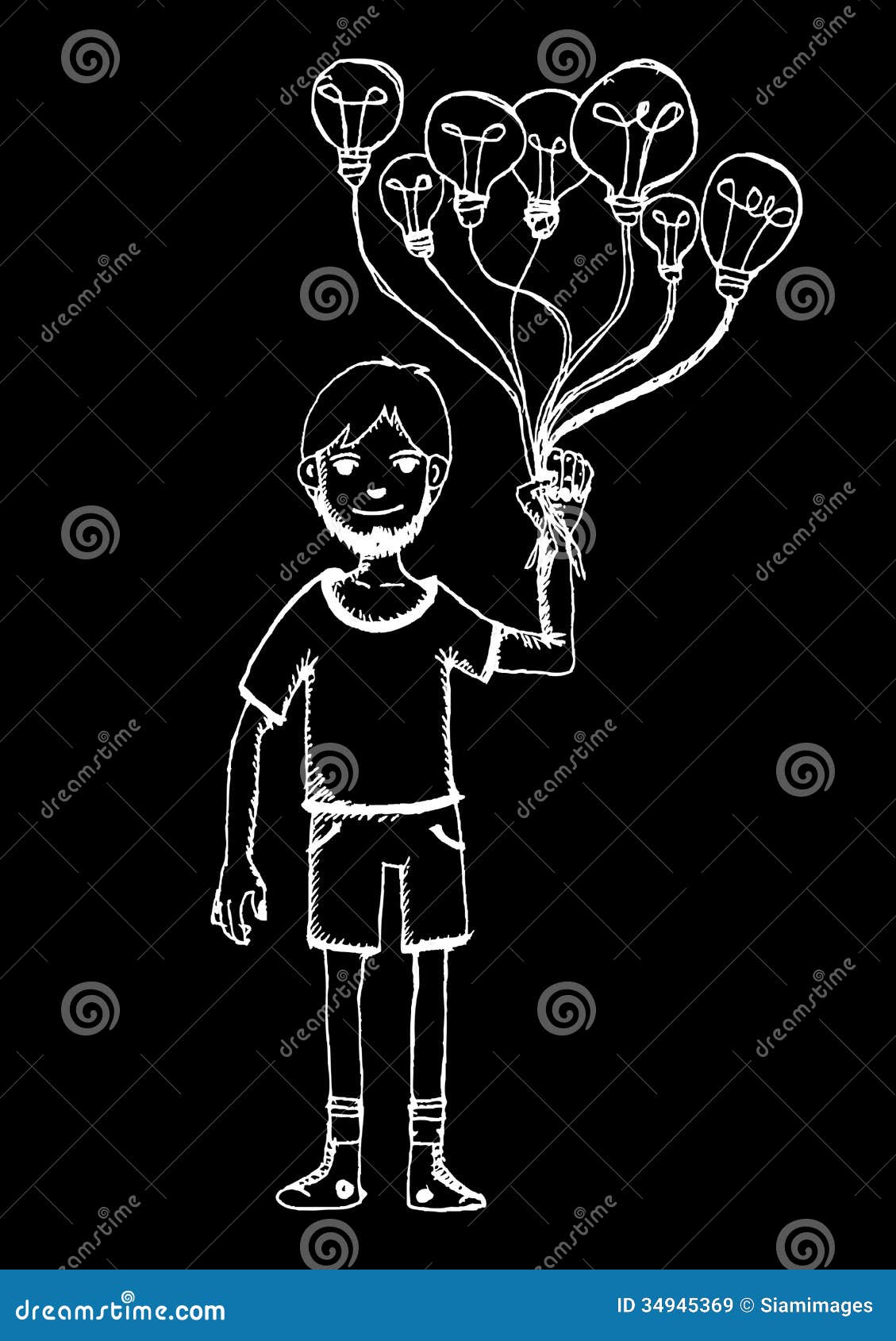 Cartoon Business Man Think Idea Stock Illustration - Illustration of ...