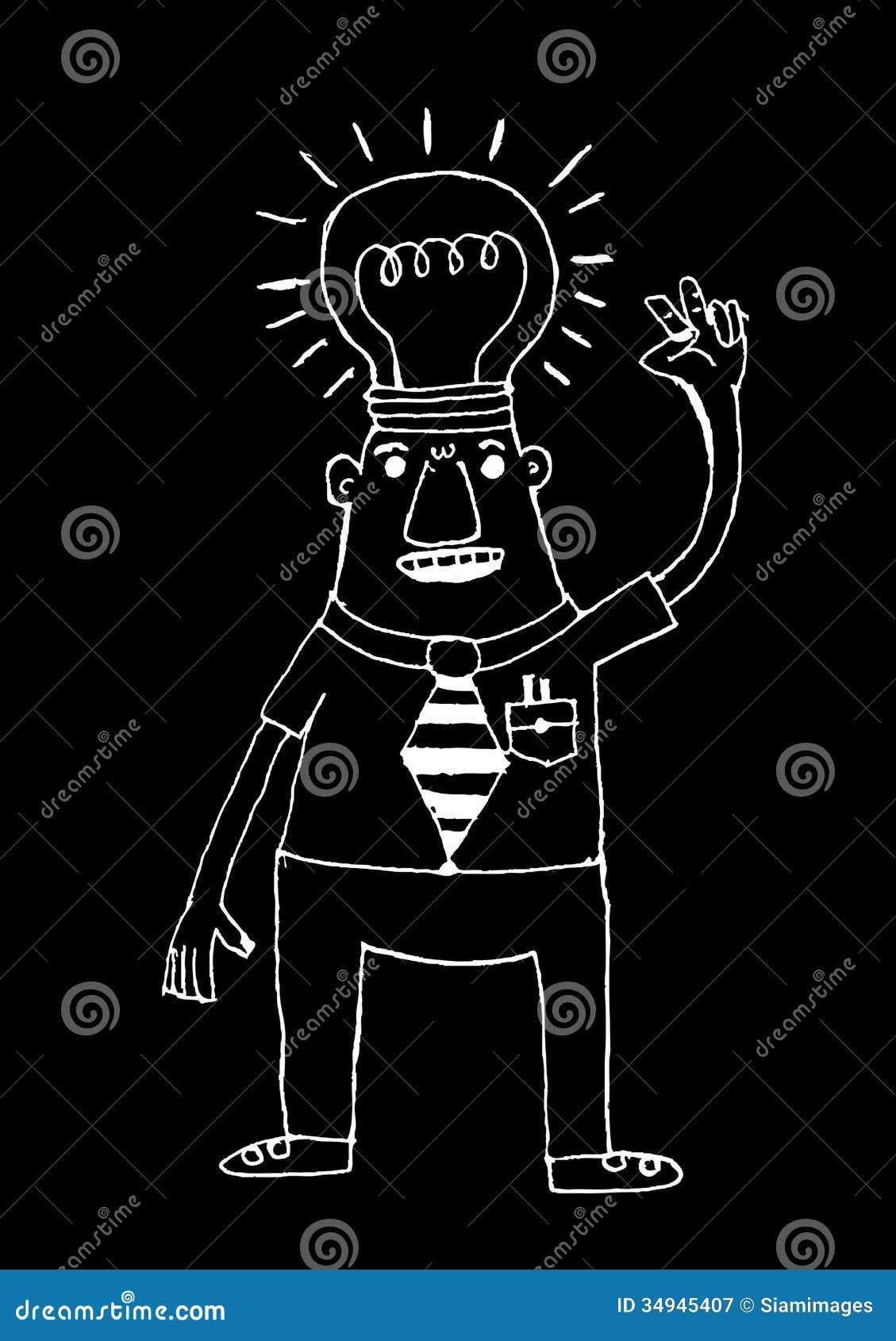Cartoon Business Man Think Idea Stock Illustration - Illustration of ...