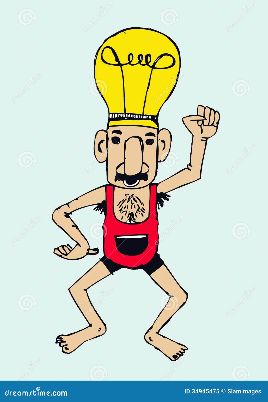 Cartoon Business Man Think Idea Stock Illustration - Illustration of ...