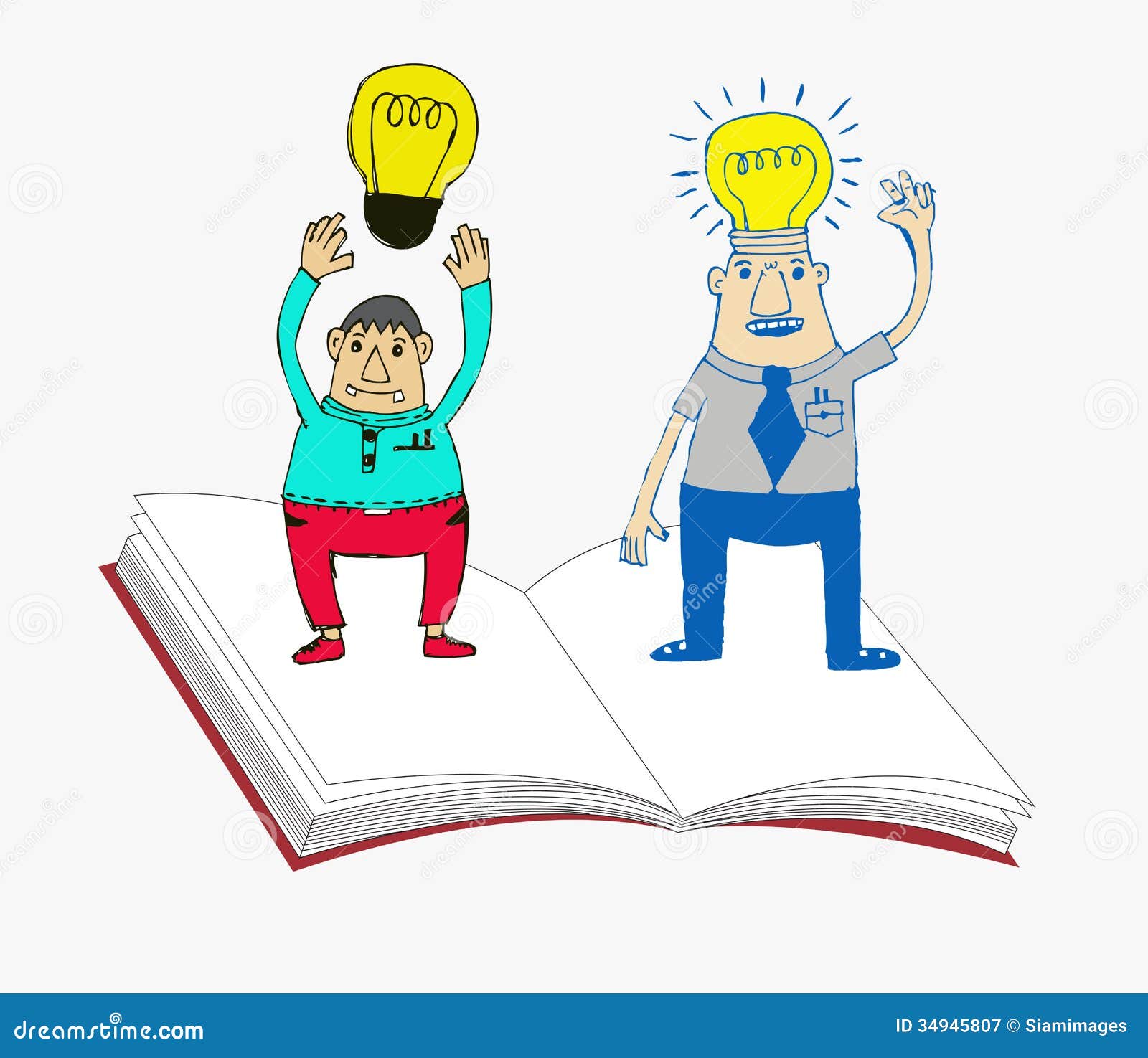 Cartoon Business Man Think Idea Stock Illustration - Illustration of ...