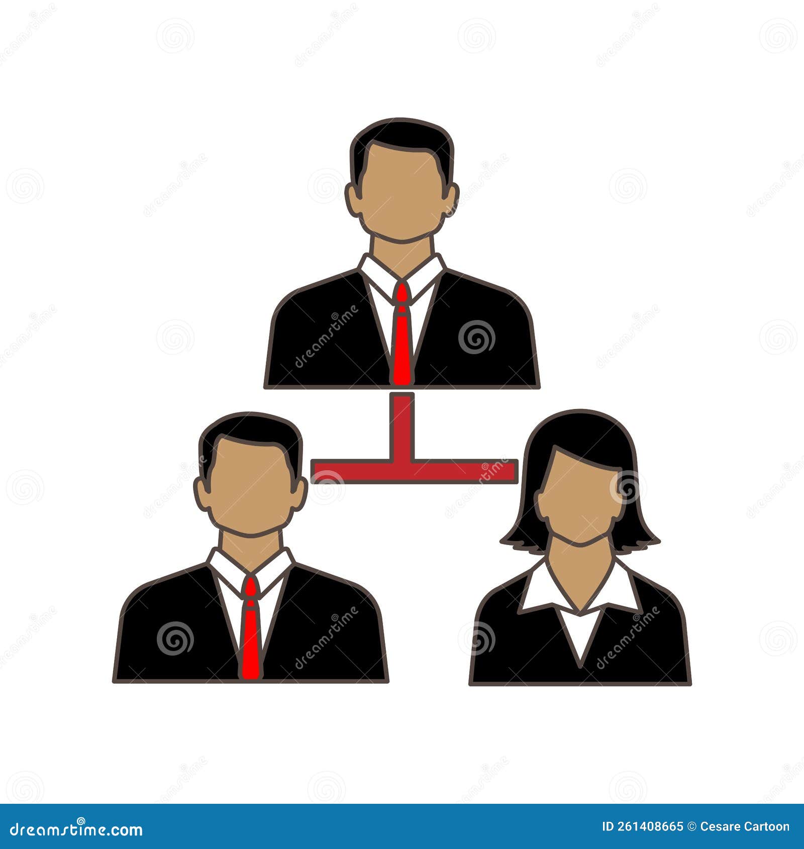 Cartoon Organization Structure Stock Vector - Illustration of business ...