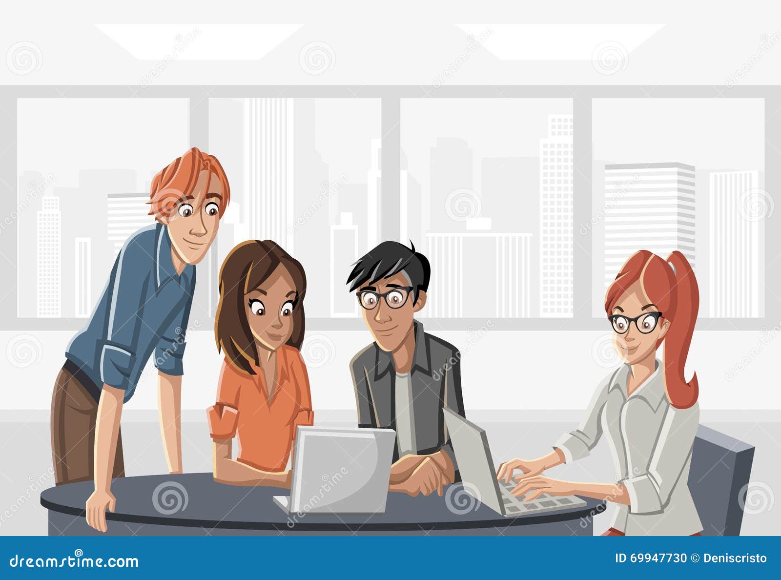 Cartoon business people stock vector. Illustration of beautiful - 69947730