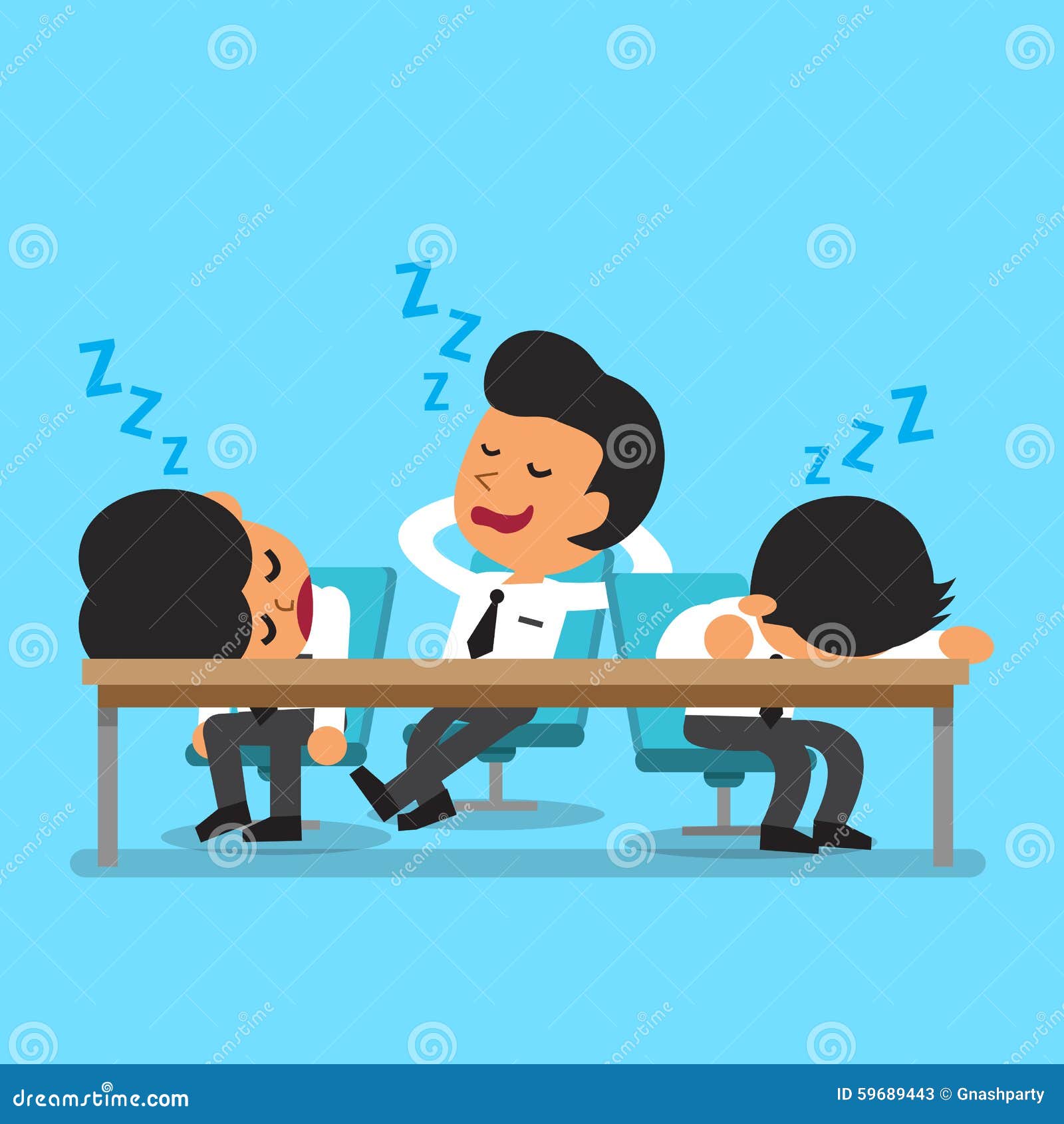 Cartoon Business Team Falling Asleep Stock Vector - Illustration of ...