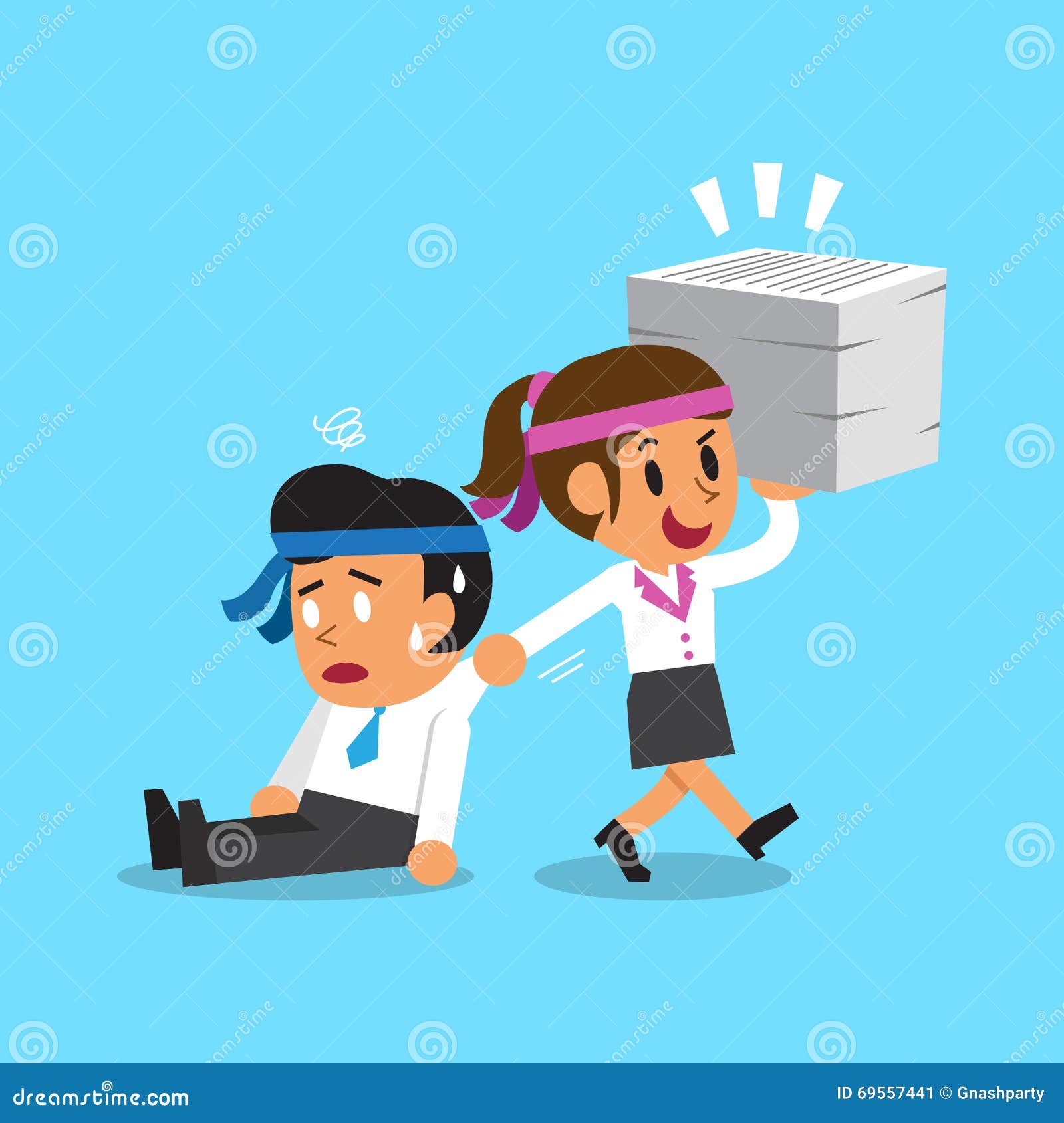 Cartoon Business Team With A Lot Of Work | CartoonDealer.com #69557441