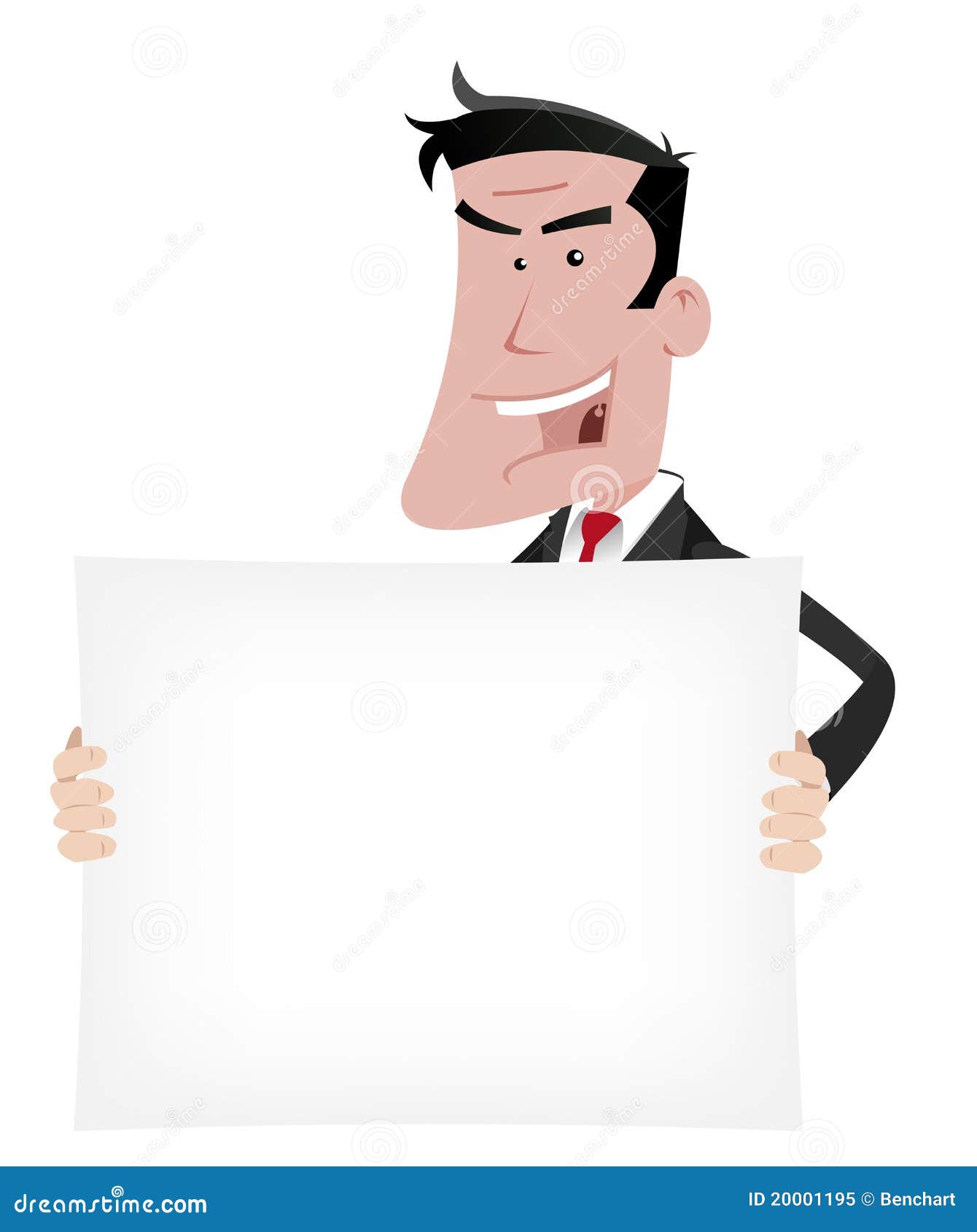 Cartoon Businessman Advertisement Sign Stock Illustration ...