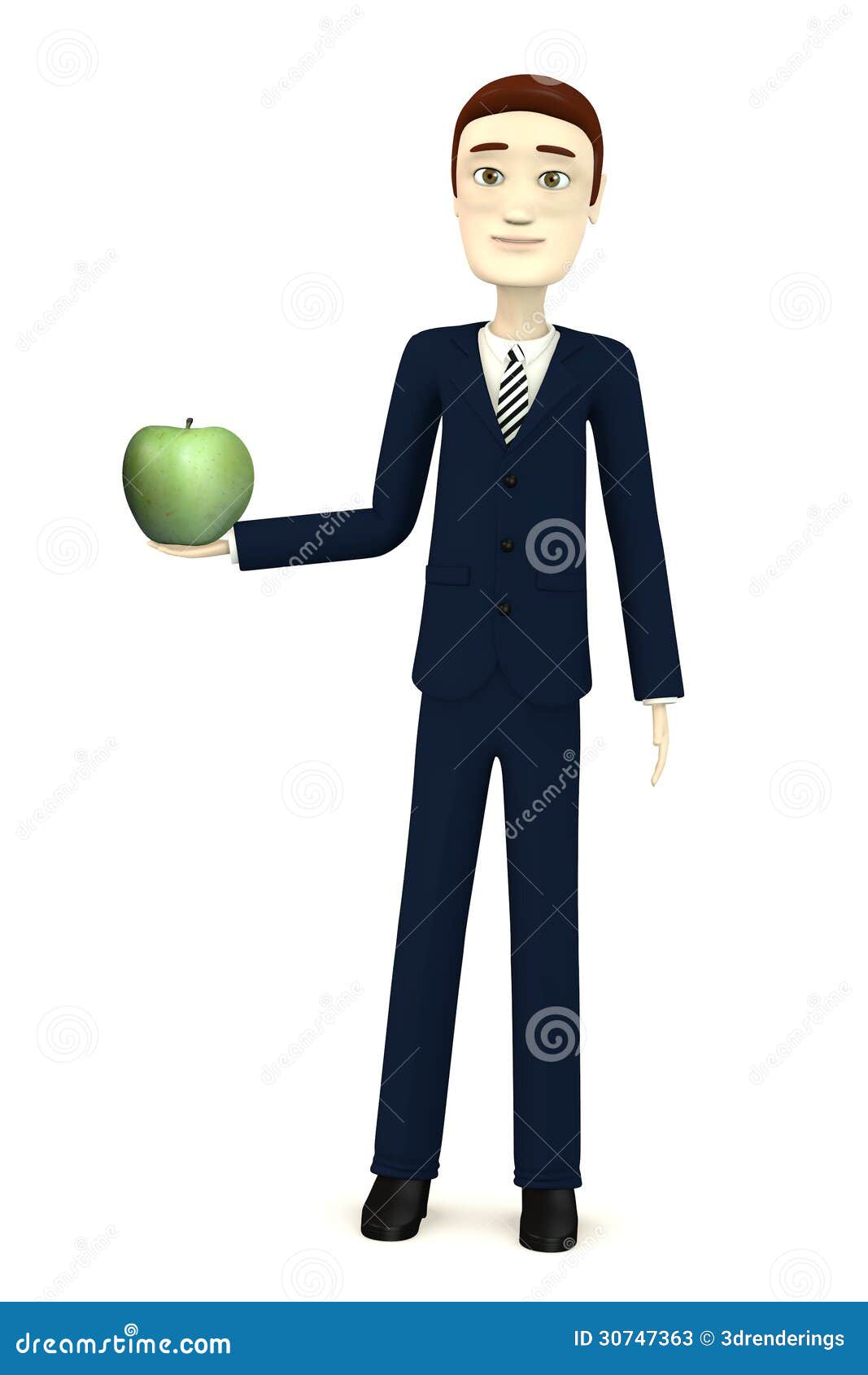 Cartoon Businessman with Apple Stock Illustration - Illustration of ...