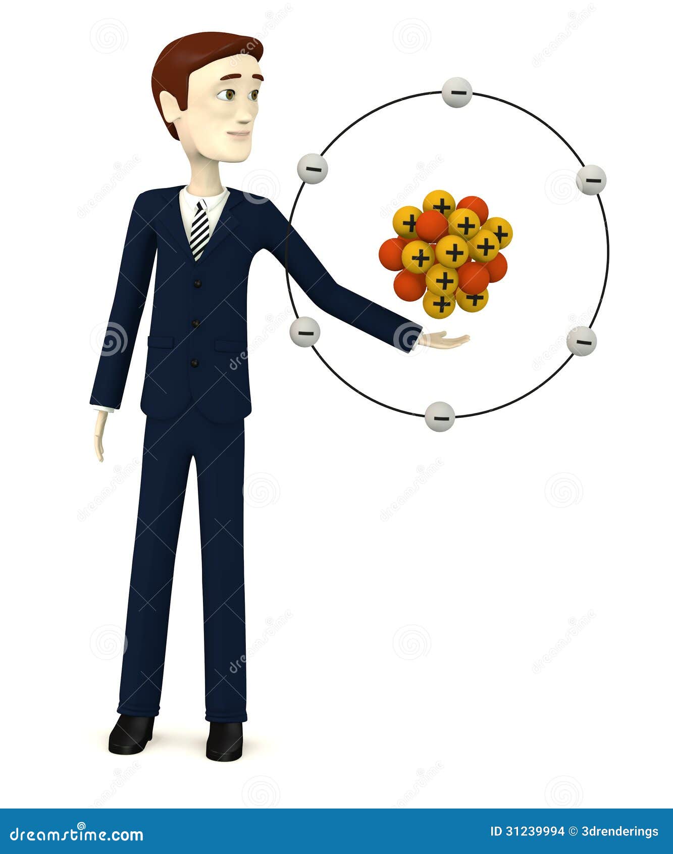 Set Of Cartoon Proton, Electron And Neutron, Vector Illustration ...