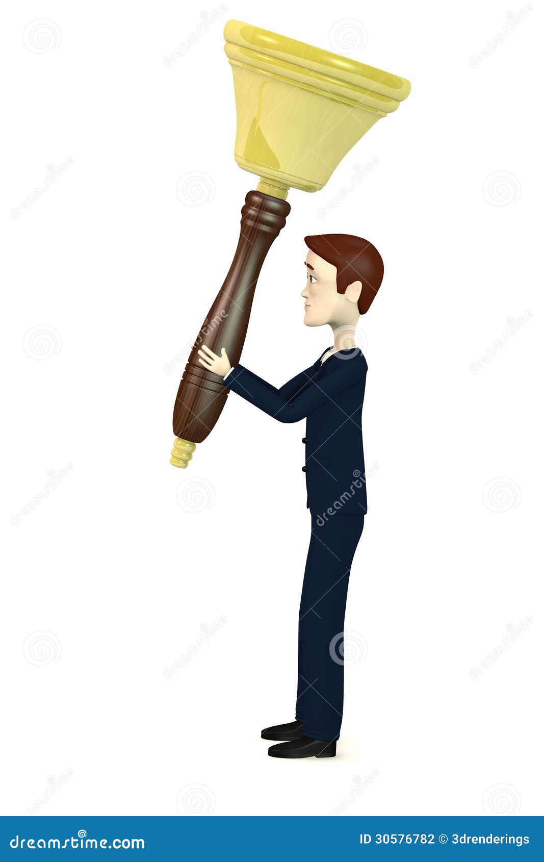 Cartoon Businessman with Bell Stock Illustration - Illustration of ...