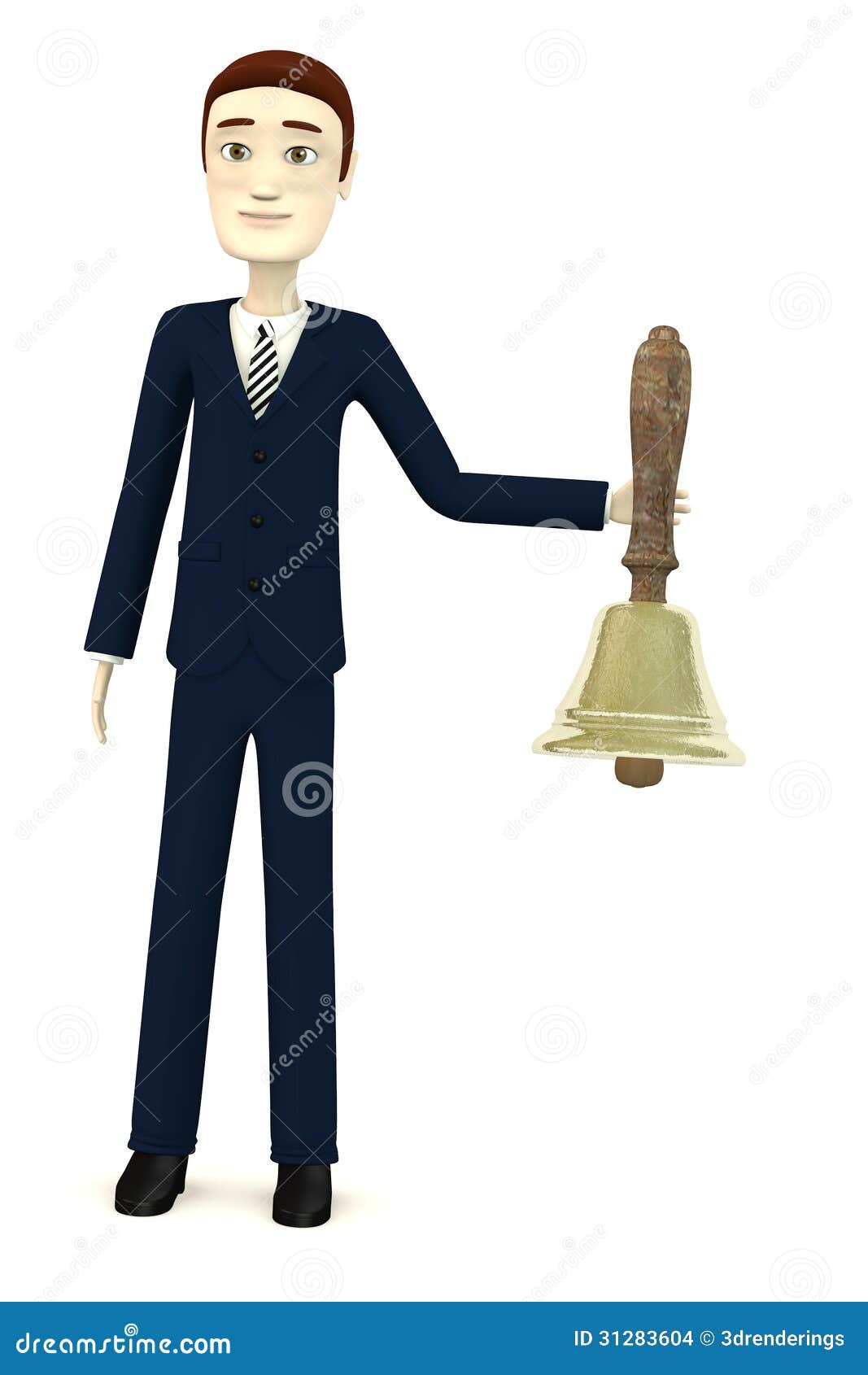 Cartoon Businessman With Bell Stock Photo | CartoonDealer.com #31283604