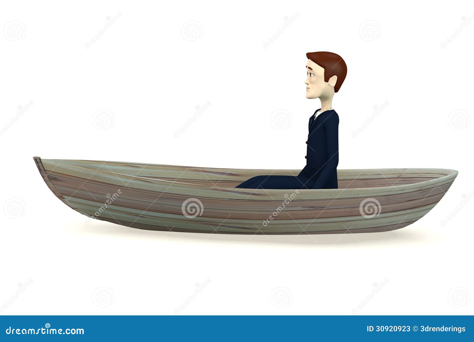 Cartoon Businessman on Boat Stock Illustration - Illustration of young ...