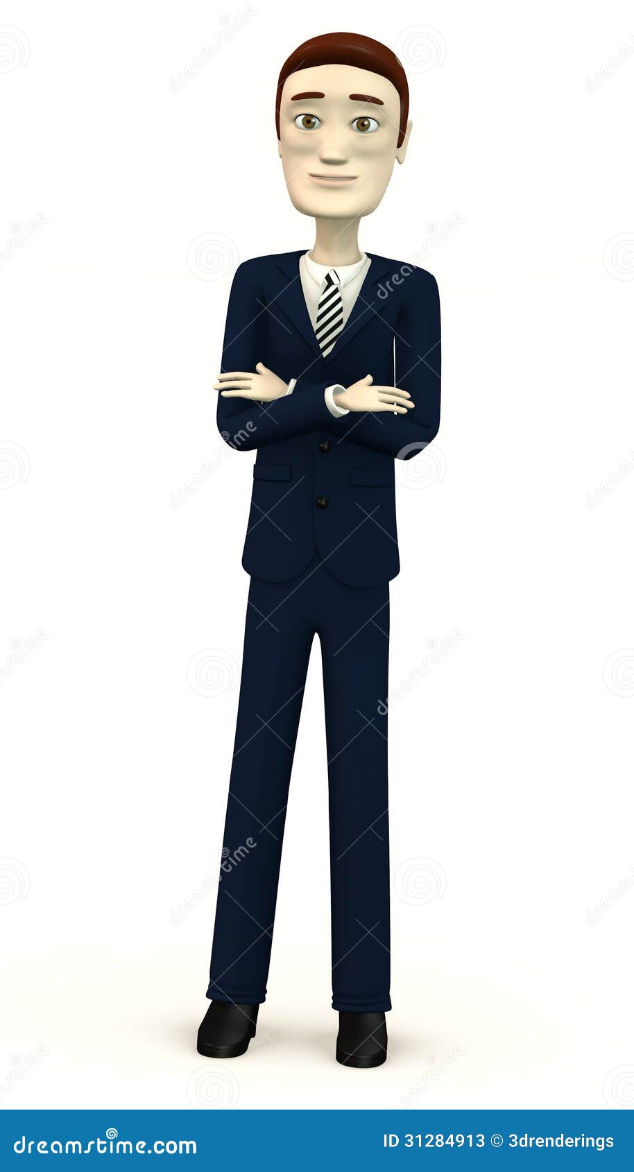 Cartoon Businessman - Bossy Pose Stock Illustration - Illustration of ...